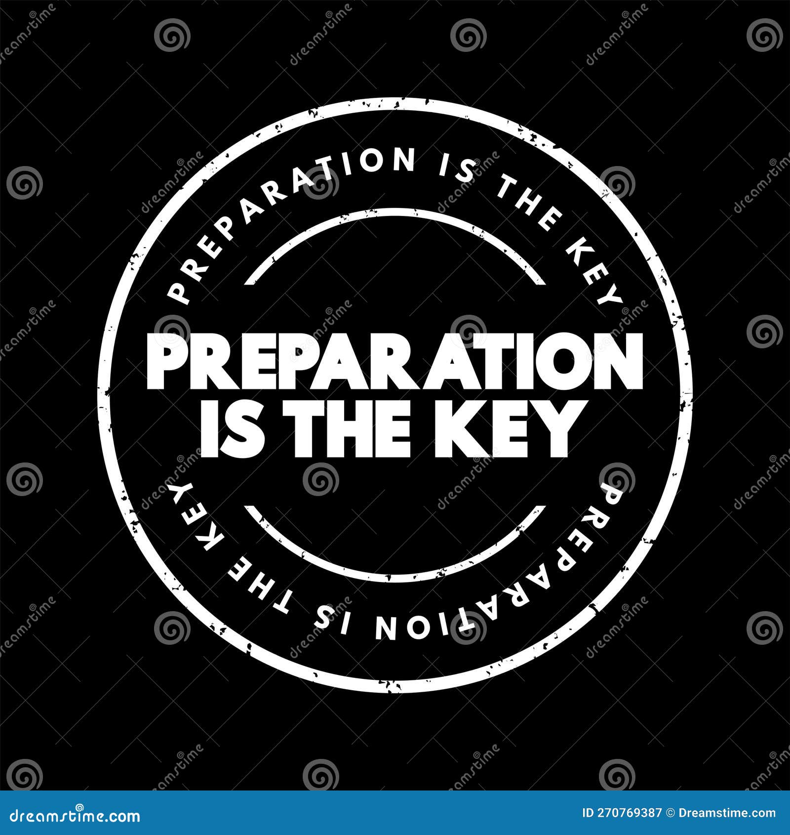 Preparation is the Key Text Stamp, Concept Background Stock ...