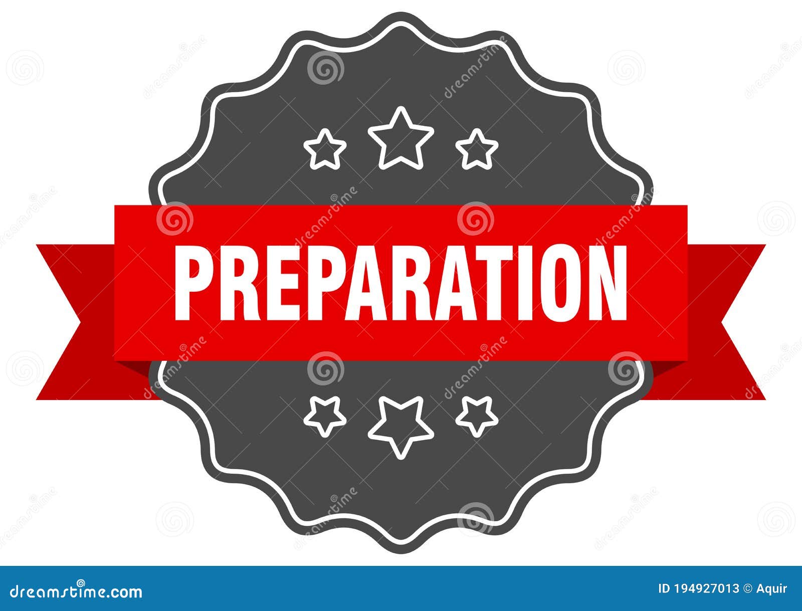 Preparation Label. Preparation Isolated Seal. Sticker. Sign Stock ...