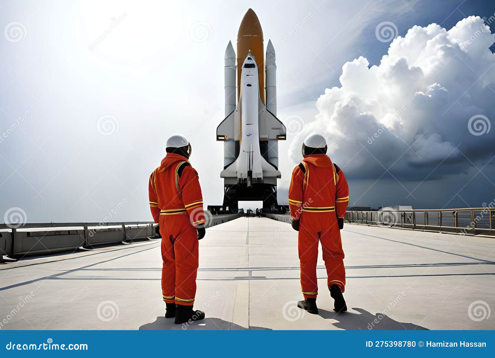 Preparation of the Launching of a Spaceship Stock Illustration ...