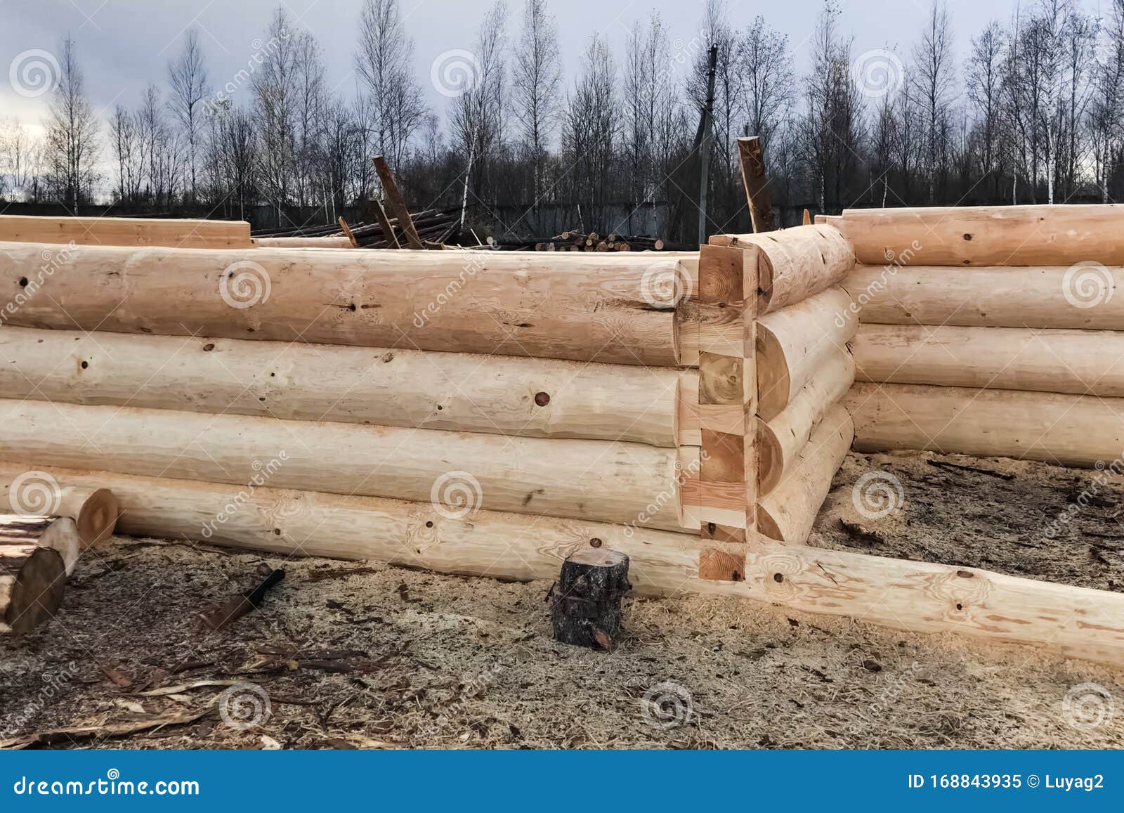 Preparation of Logs for the Assembly of Structure. Materials for Stock ...