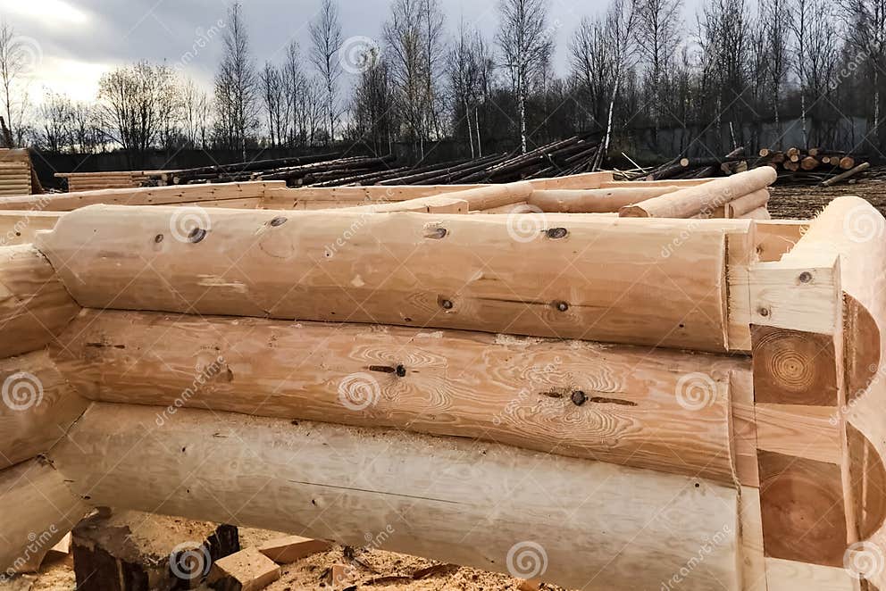 Preparation of Logs for the Assembly of Structure. Materials for Stock ...