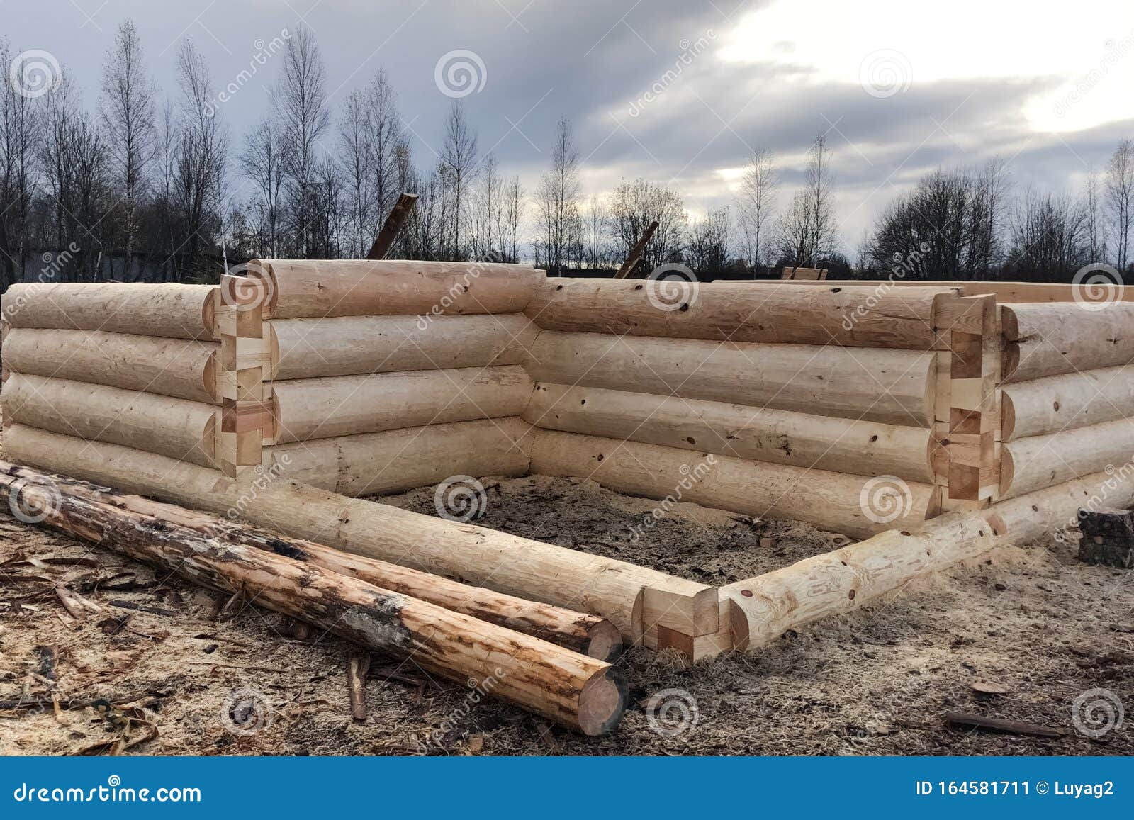 Preparation of Logs for the Assembly of Structure. Materials for Stock ...