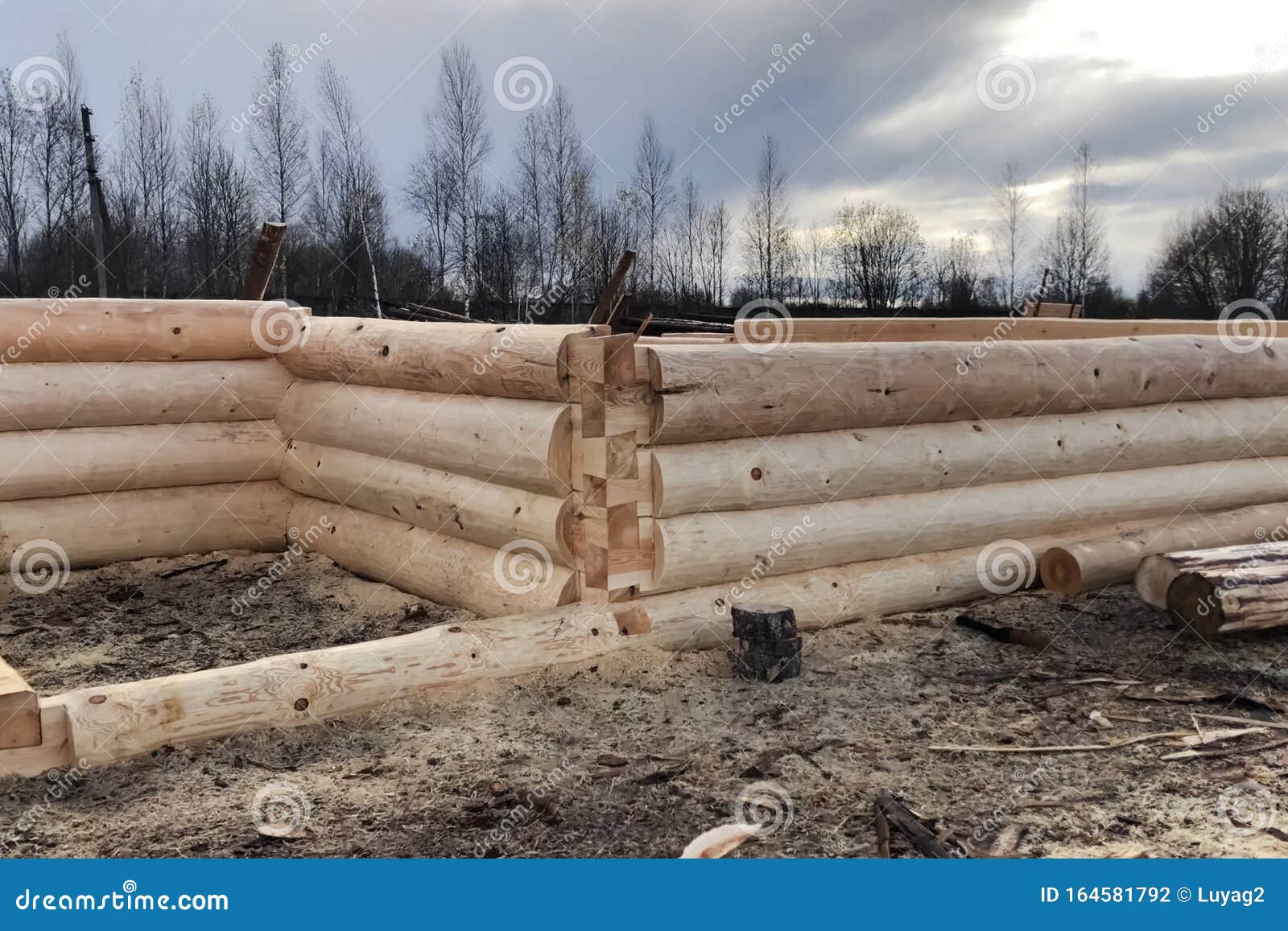 Preparation of Logs for the Assembly of Structure. Materials for Stock ...