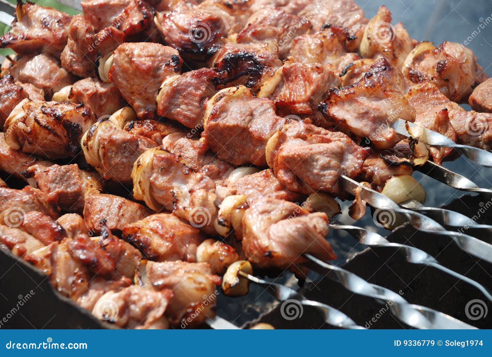 Preparation of Meat on Fire Stock Image - Image of lunch, barbecue: 9336779