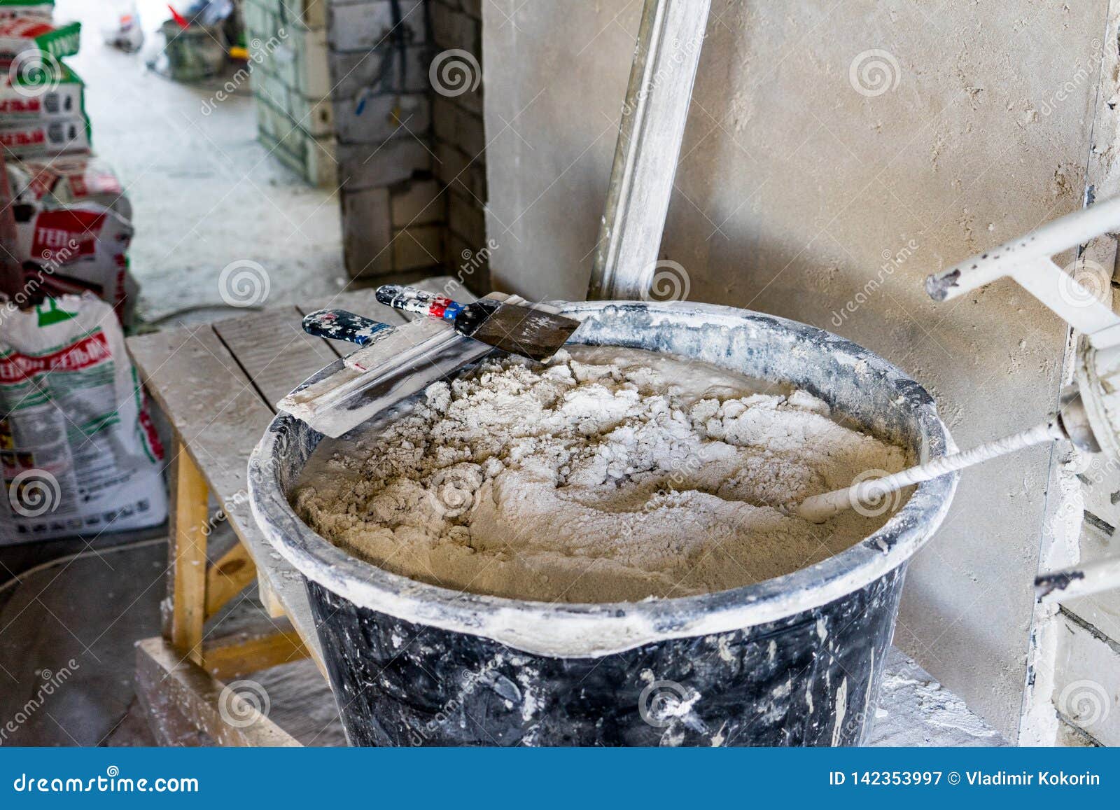 Preparation for Plastering the Walls Inside the Living Room Stock Image ...
