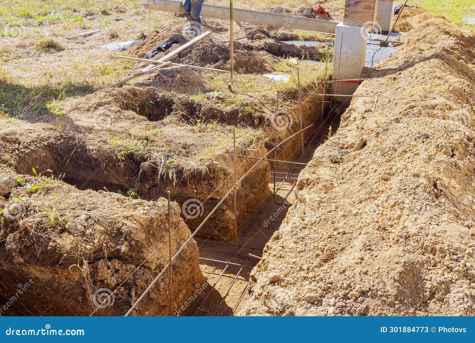 In Preparation for Pouring Concrete into Foundations, a Trenches are ...