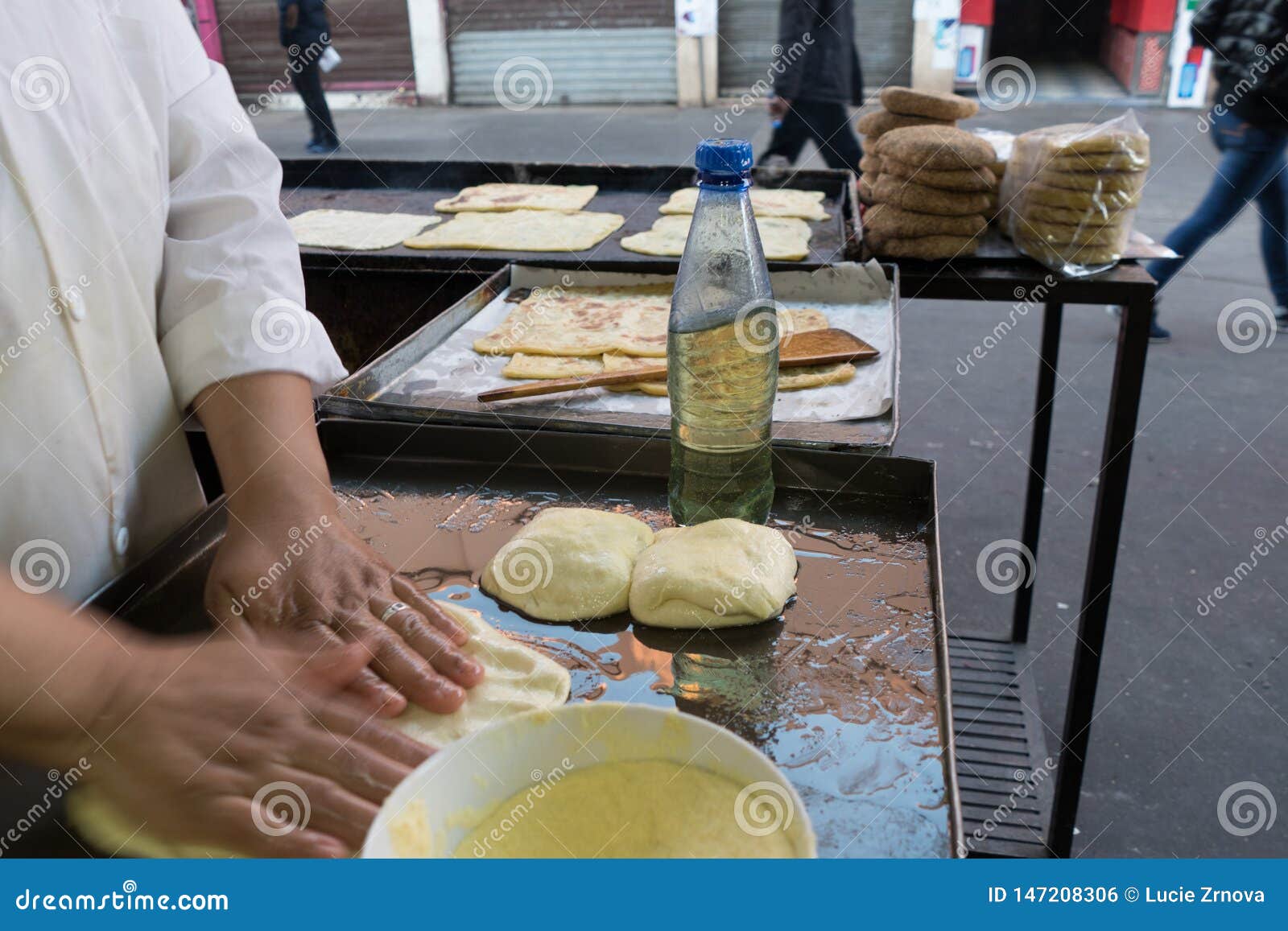 Preparation Process of a Homemade Pancake Stock Photo - Image of ...