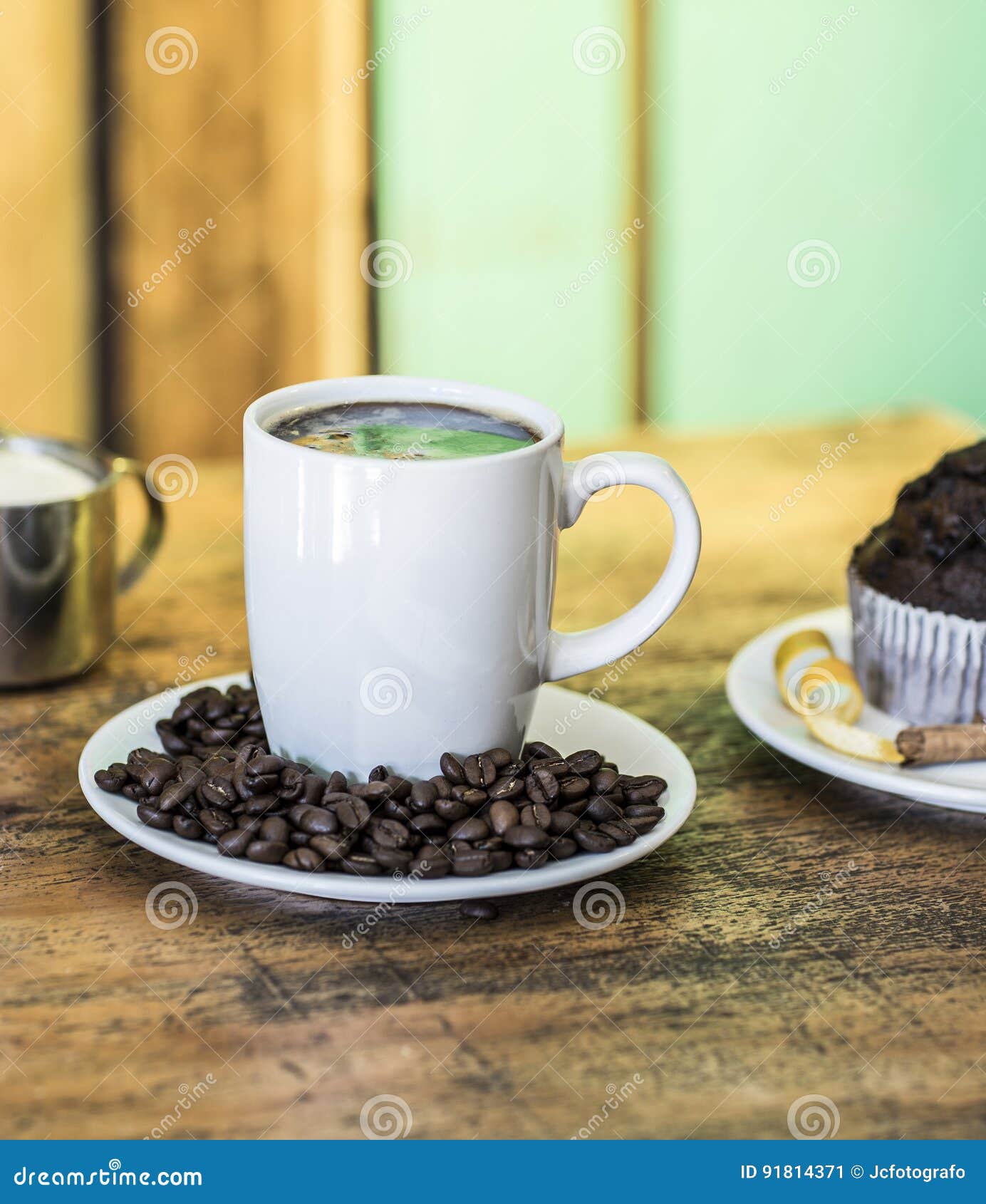 Preparation Process of Hot Coffee. Stock Image - Image of light, latte ...