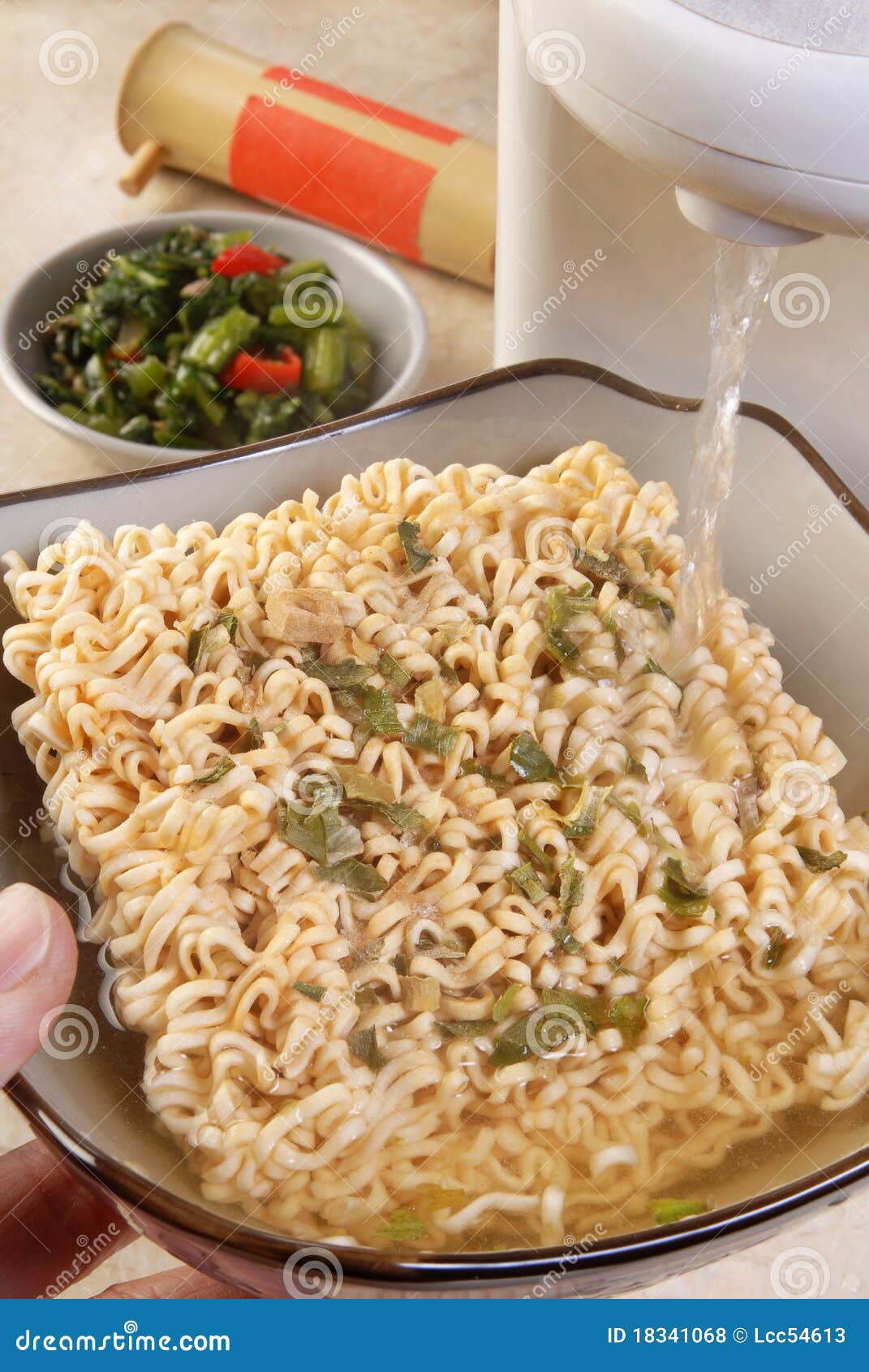 The Preparation of Rapid Noodles by the Boiling Wa Stock Photo - Image ...