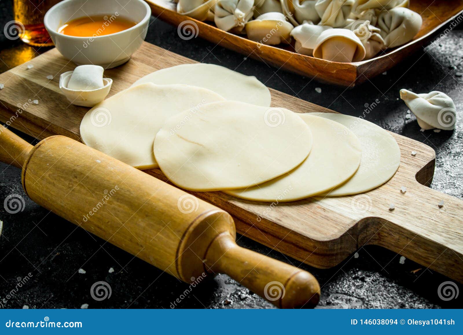Preparation of Raw Dumpling Stock Photo - Image of cooking, healthy ...