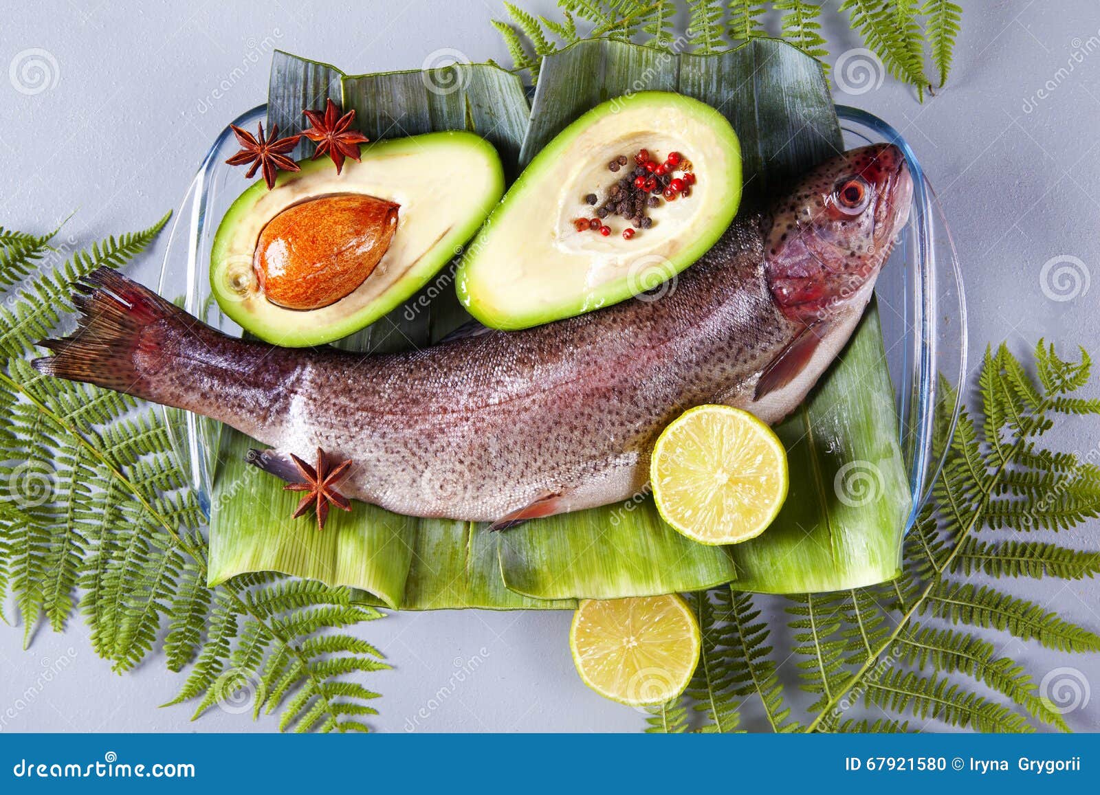 Preparation of Raw Fish with Leek Stock Photo - Image of catch, cook ...