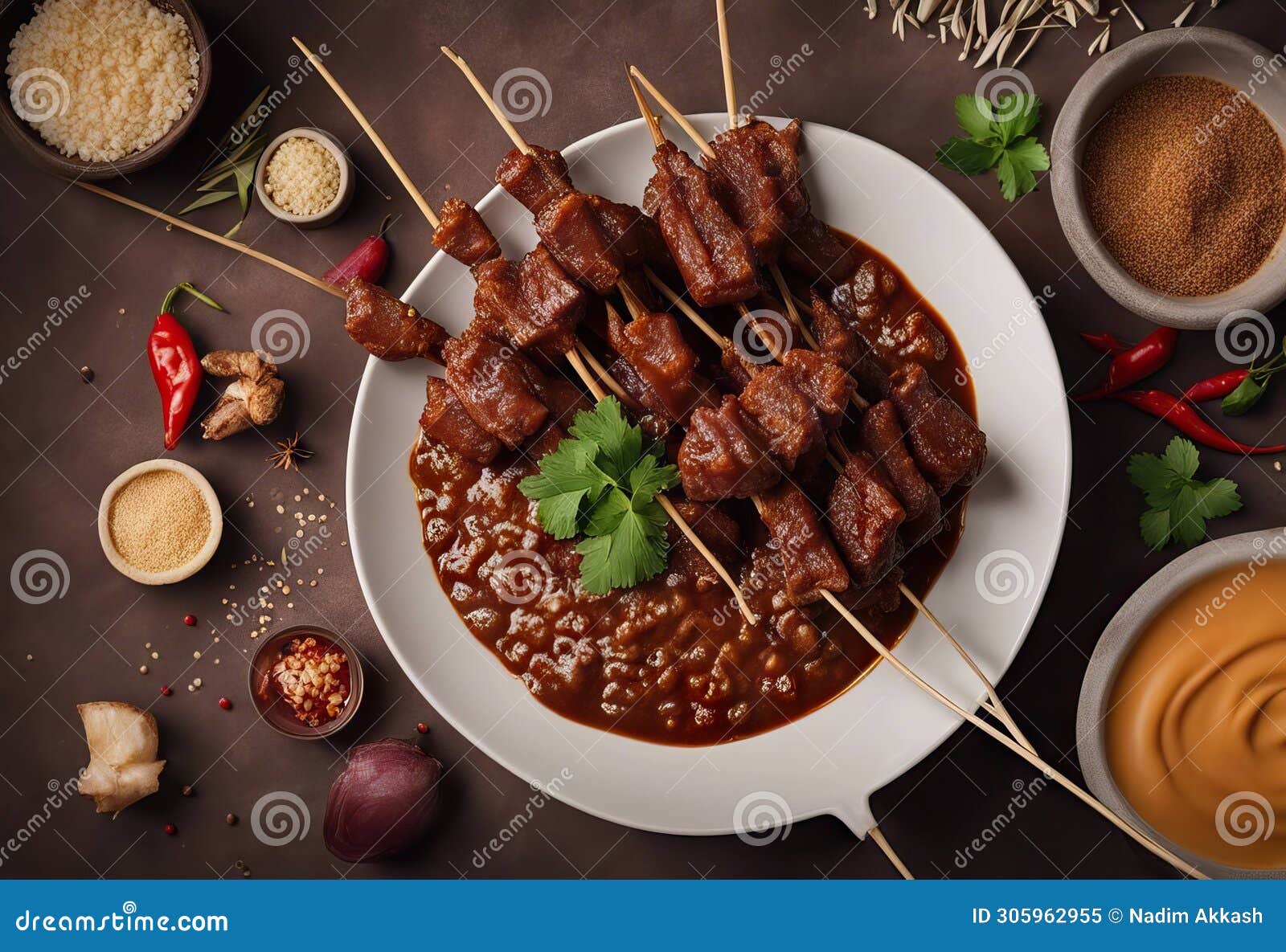 Preparation Sate Sate Eid Menu Stone Focus Bowl Cooking Satay Satay ...