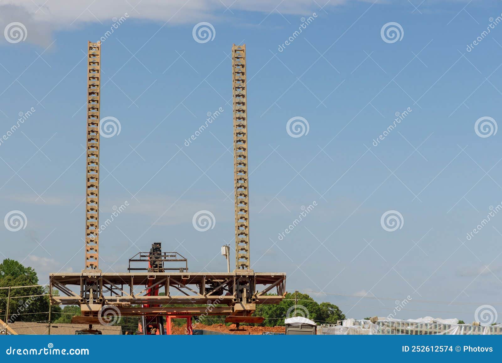 The Preparation of Scaffolding To Be Stacked and Installed for the ...