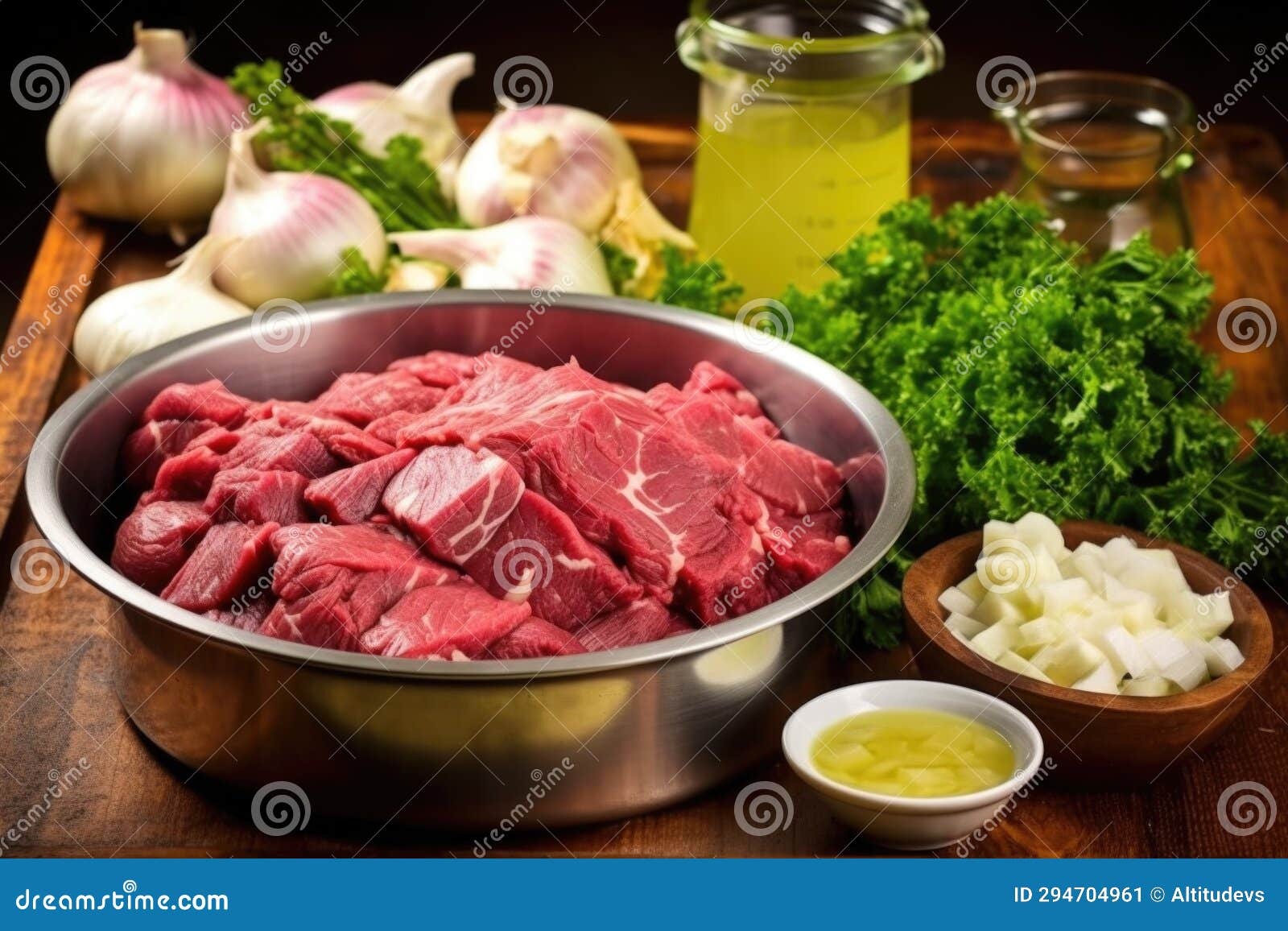 Preparation Scene of Marinading Beef for Asado Stock Illustration ...