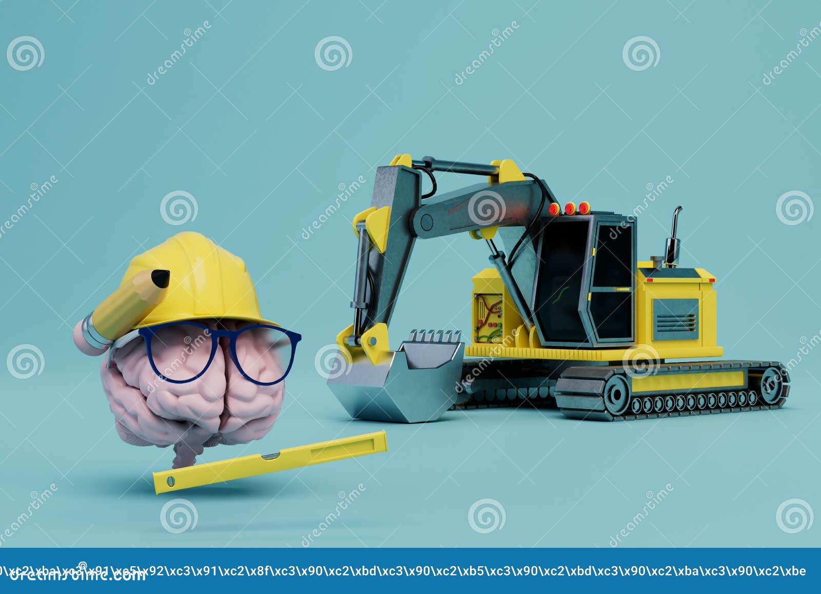 The Construction Brain Illustration Holds A Bolt Cartoon Vector ...