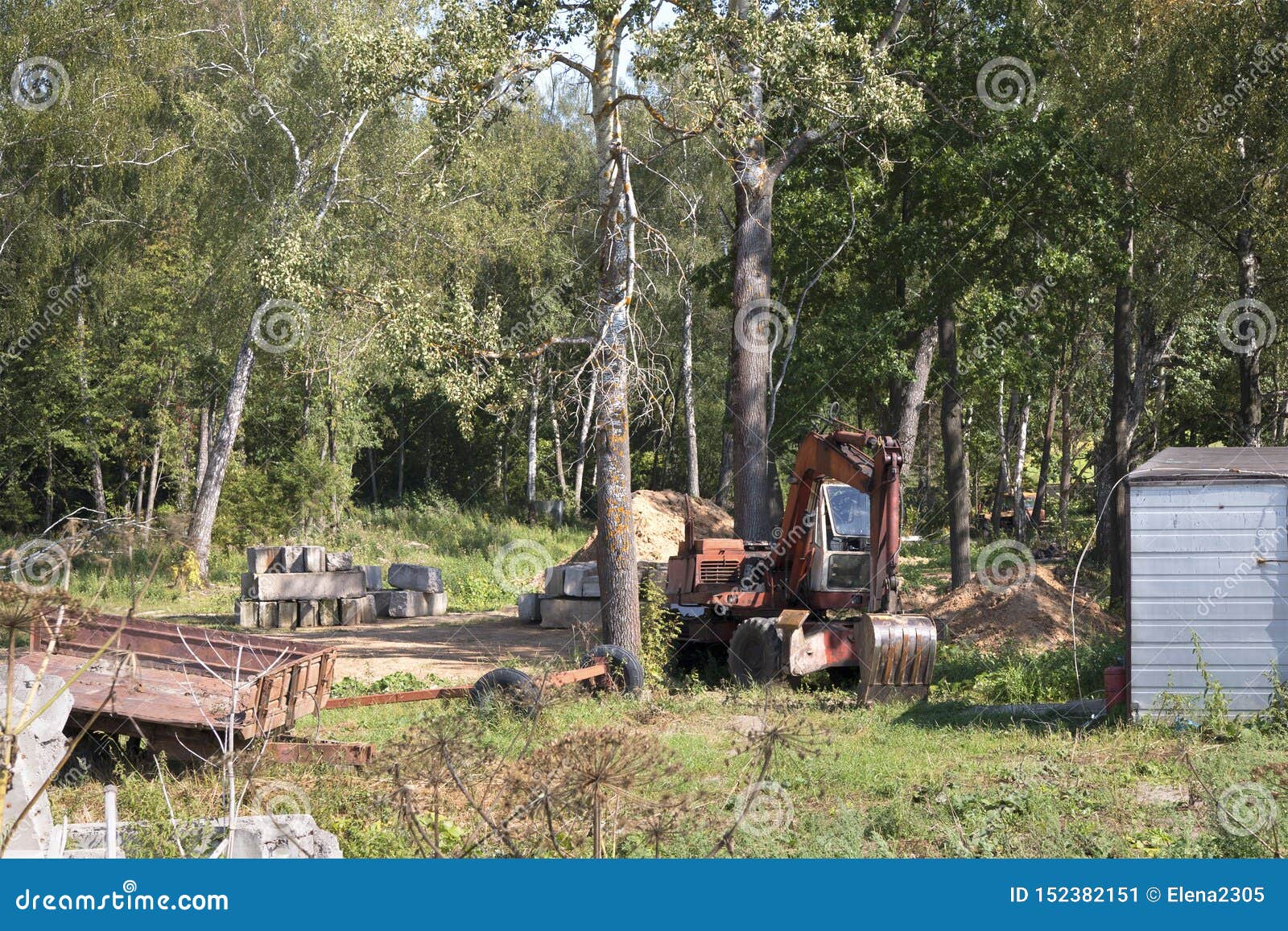 Preparation of a Site in the Forest for the Construction of a Private ...