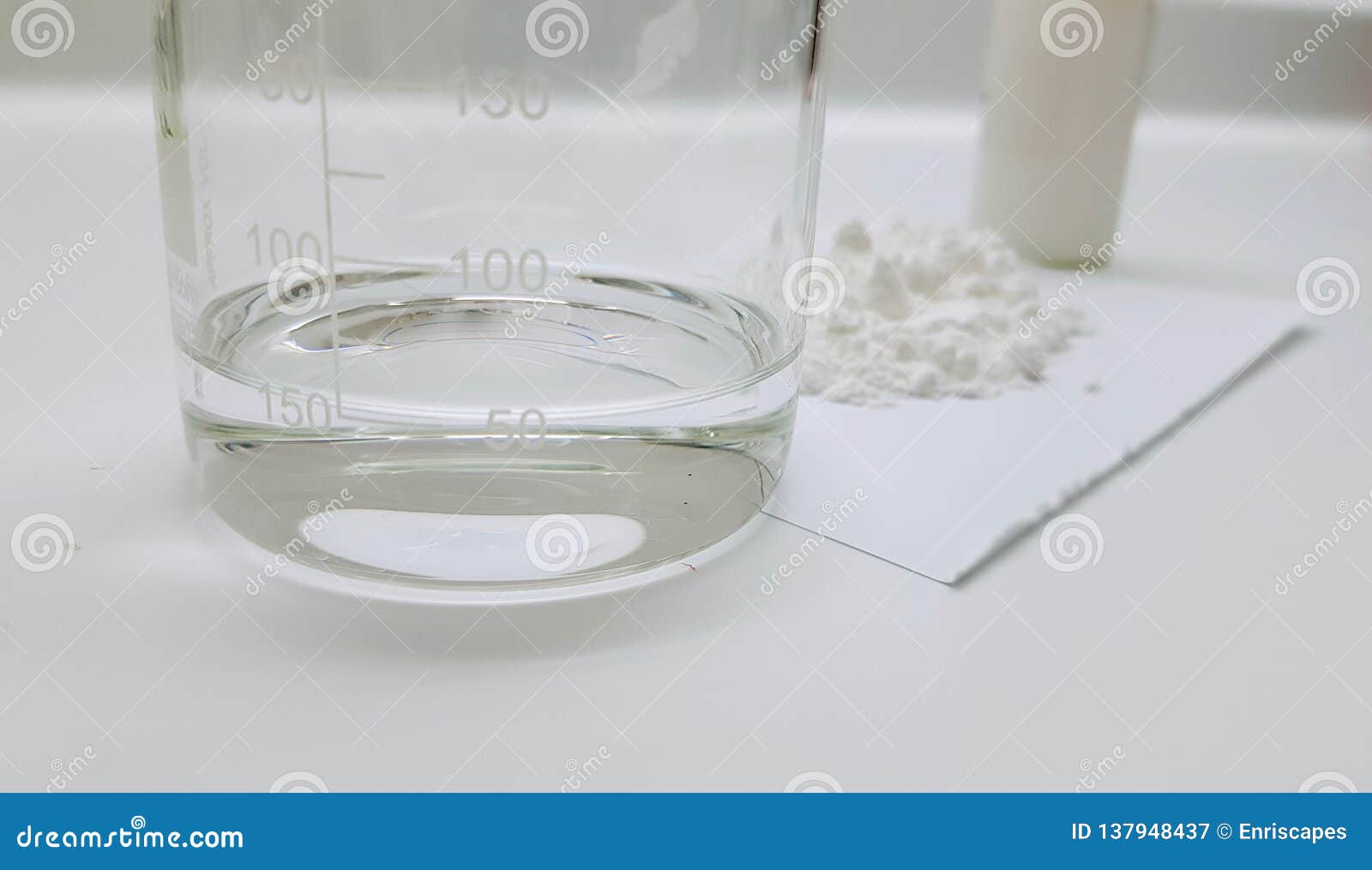 Preparation of a solution stock image. Image of erlenmeyer - 137948437