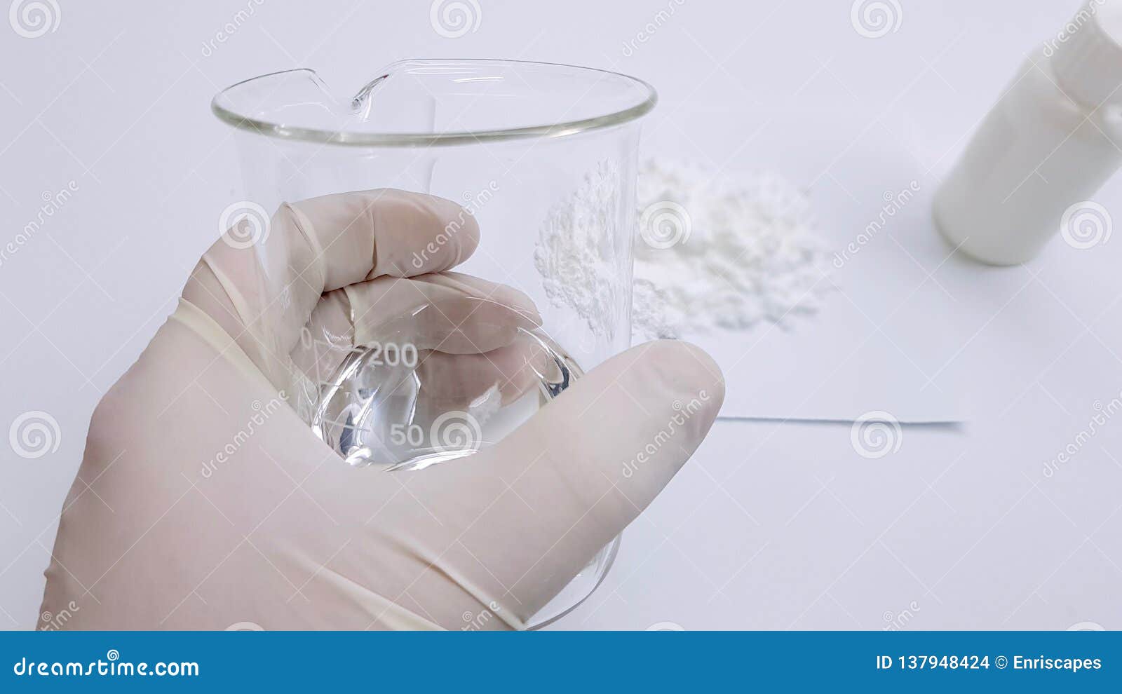 Preparation of a solution stock photo. Image of glass - 137948424