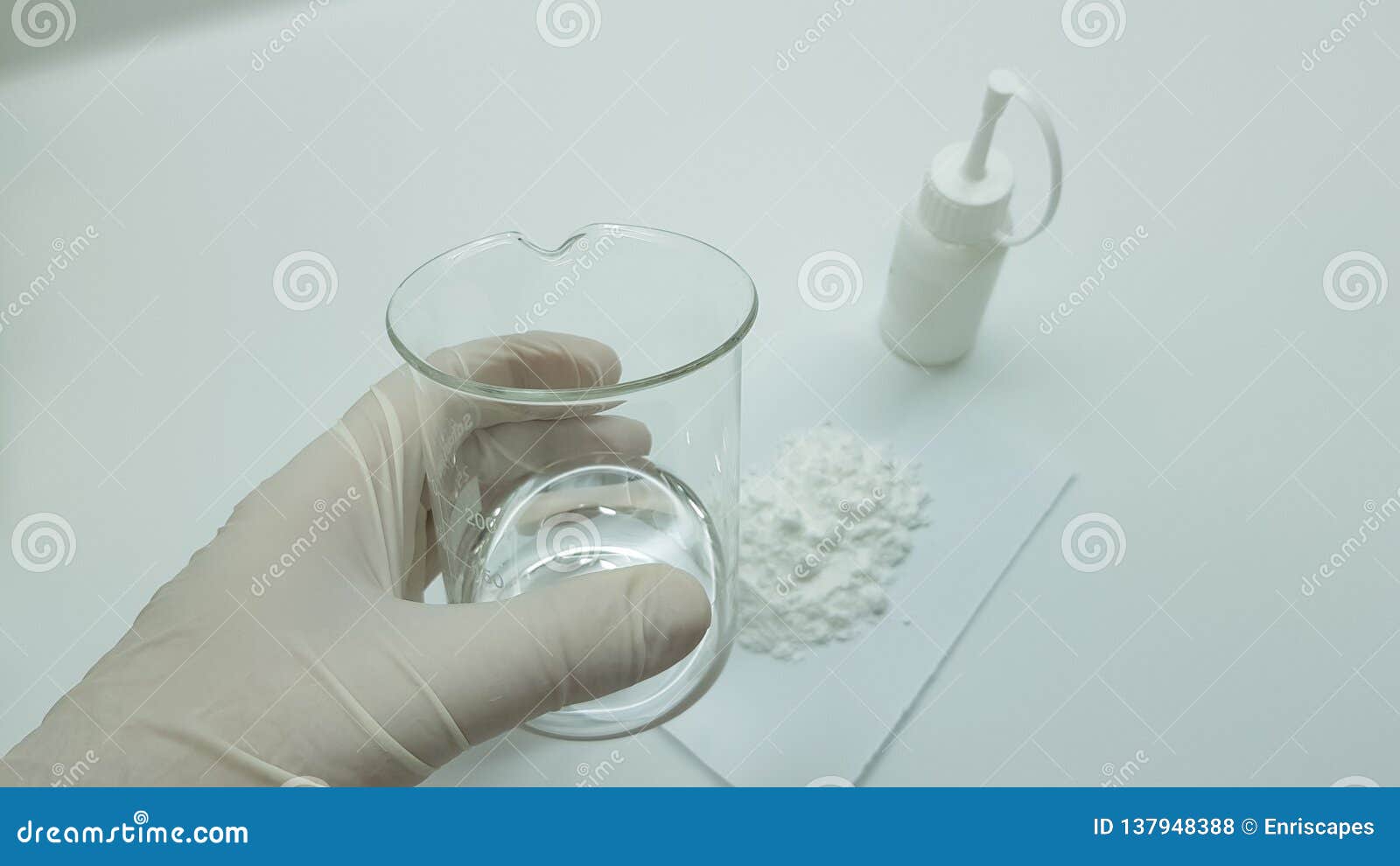 Preparation of a solution stock photo. Image of experiment - 137948388