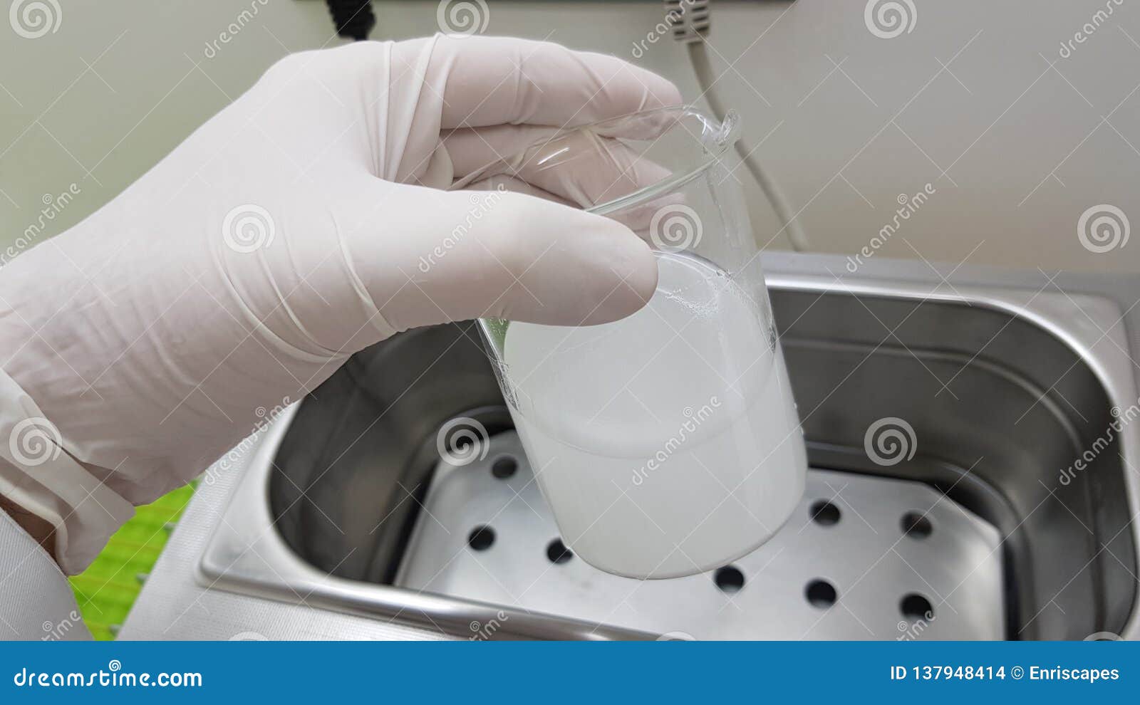 Preparation of a solution stock photo. Image of scientific - 137948414