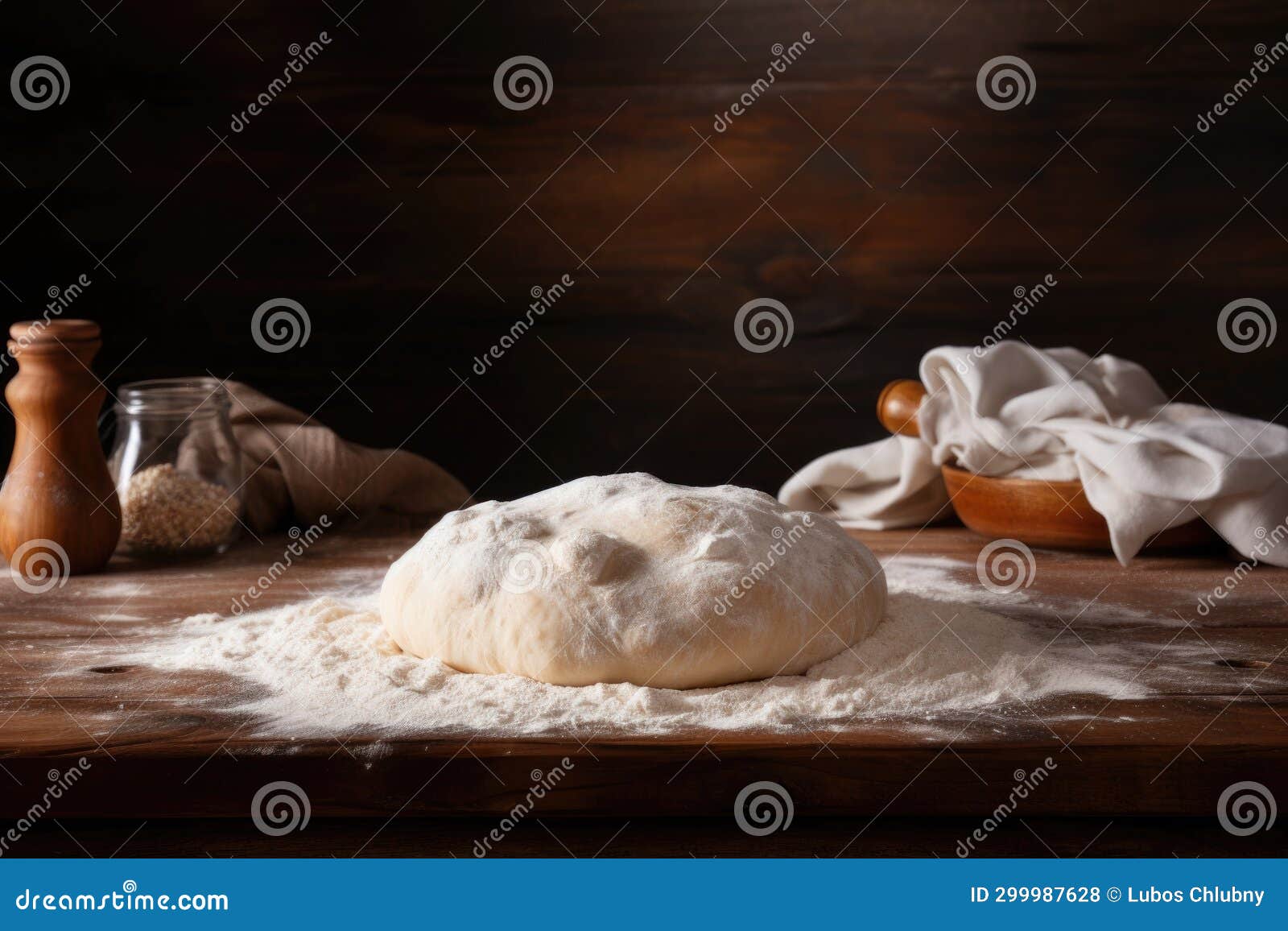 Preparation of Wheat Dough for Bread Production Stock Illustration - Illustration of meal, baker ...