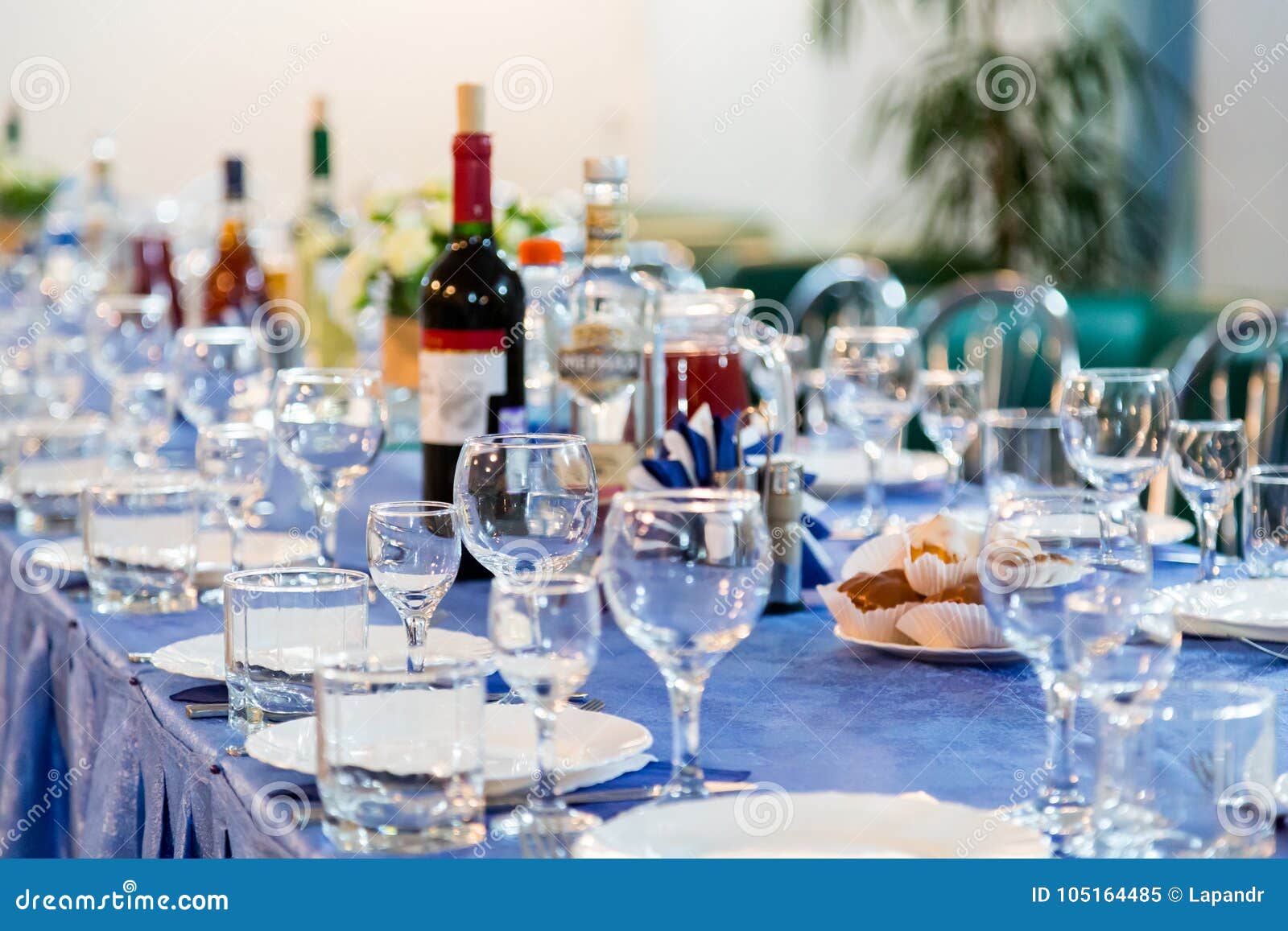 The Preparations for the Banquet or Buffet. a Gala Reception Stock ...