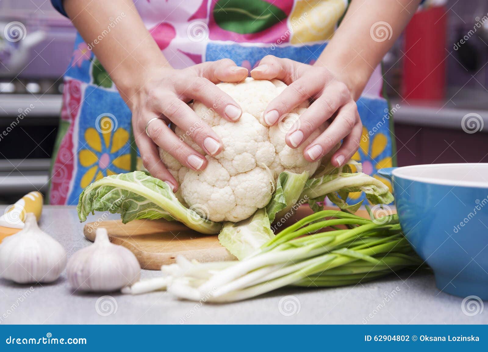 Prepare cauliflower stock photo. Image of eating, chop - 62904802