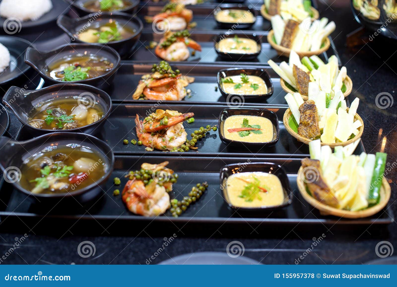 Prepare Set for Thai Food in Dinner Individual Stock Photo - Image of ...