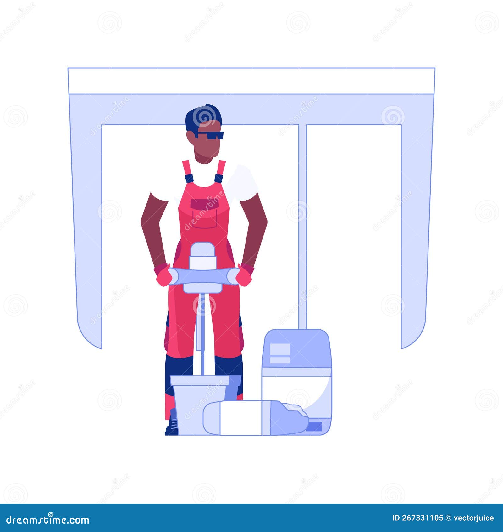 Prepare Tile Adhesive Isolated Concept Vector Illustration Stock Vector ...