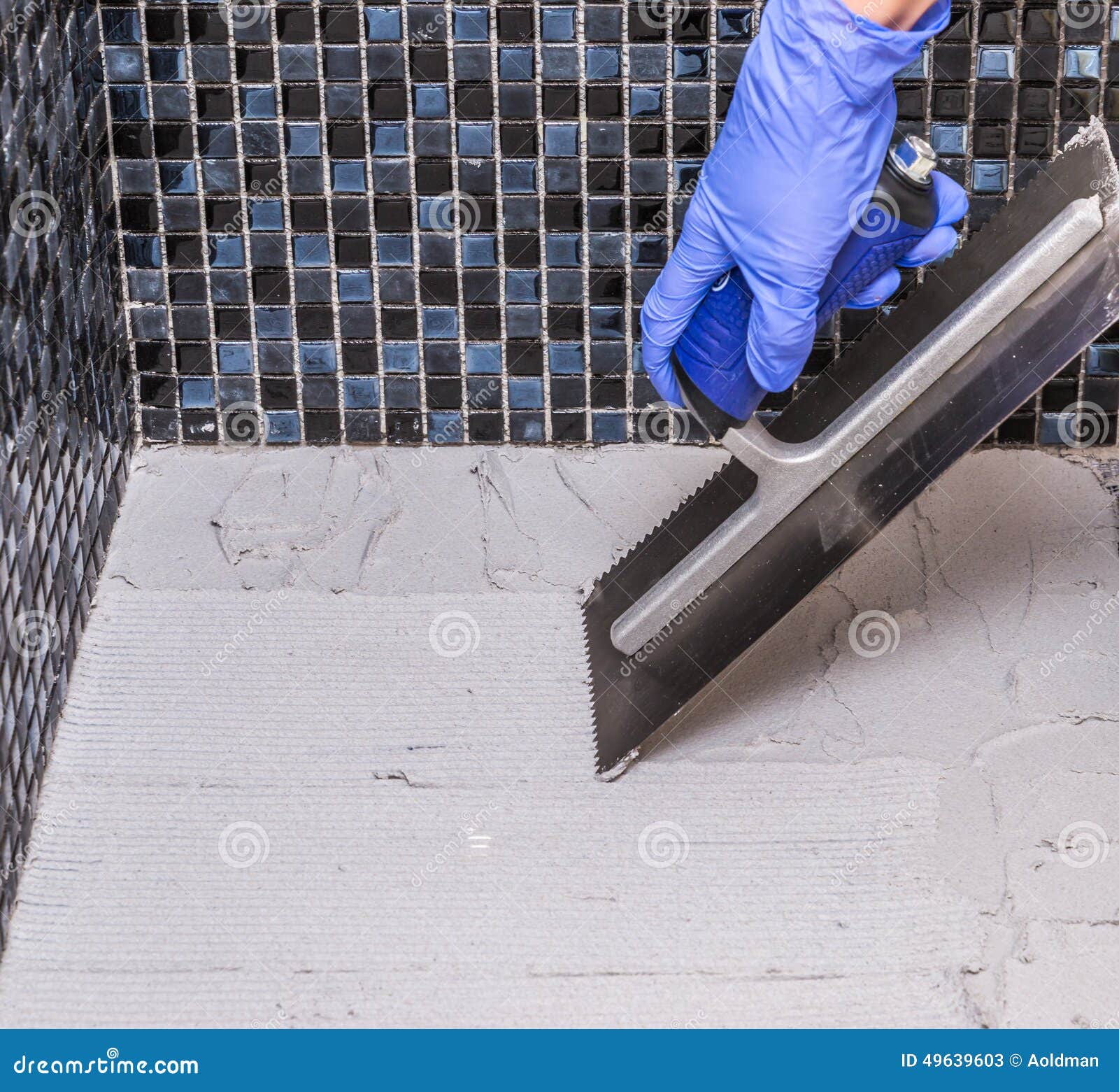 Prepare for Tile Installation Stock Image - Image of contractor ...