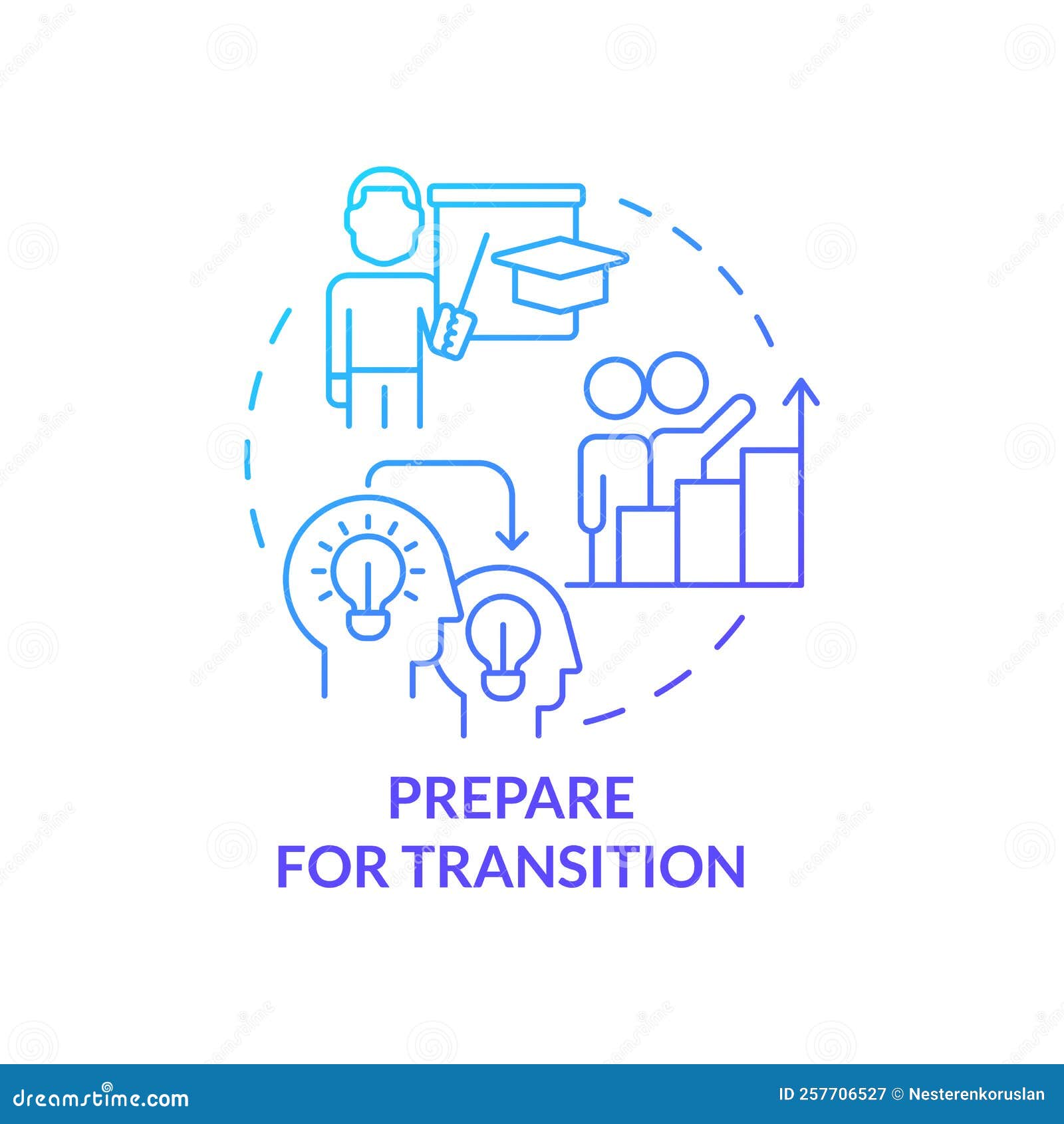 Prepare for Transition Blue Gradient Concept Icon Stock Vector ...