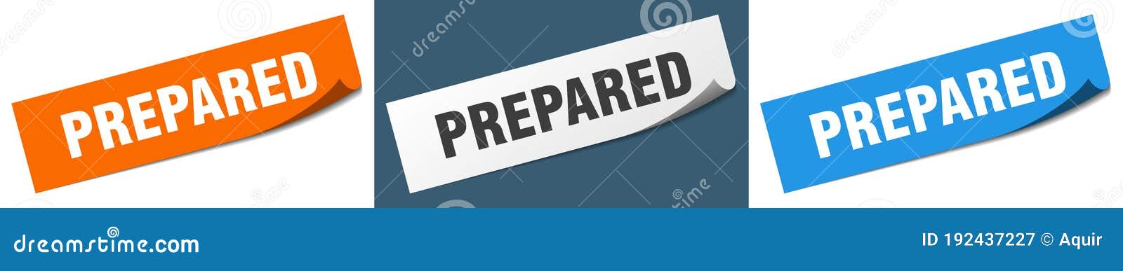 Prepared Banner. Prepared Speech Bubble Label Set. Stock Vector ...