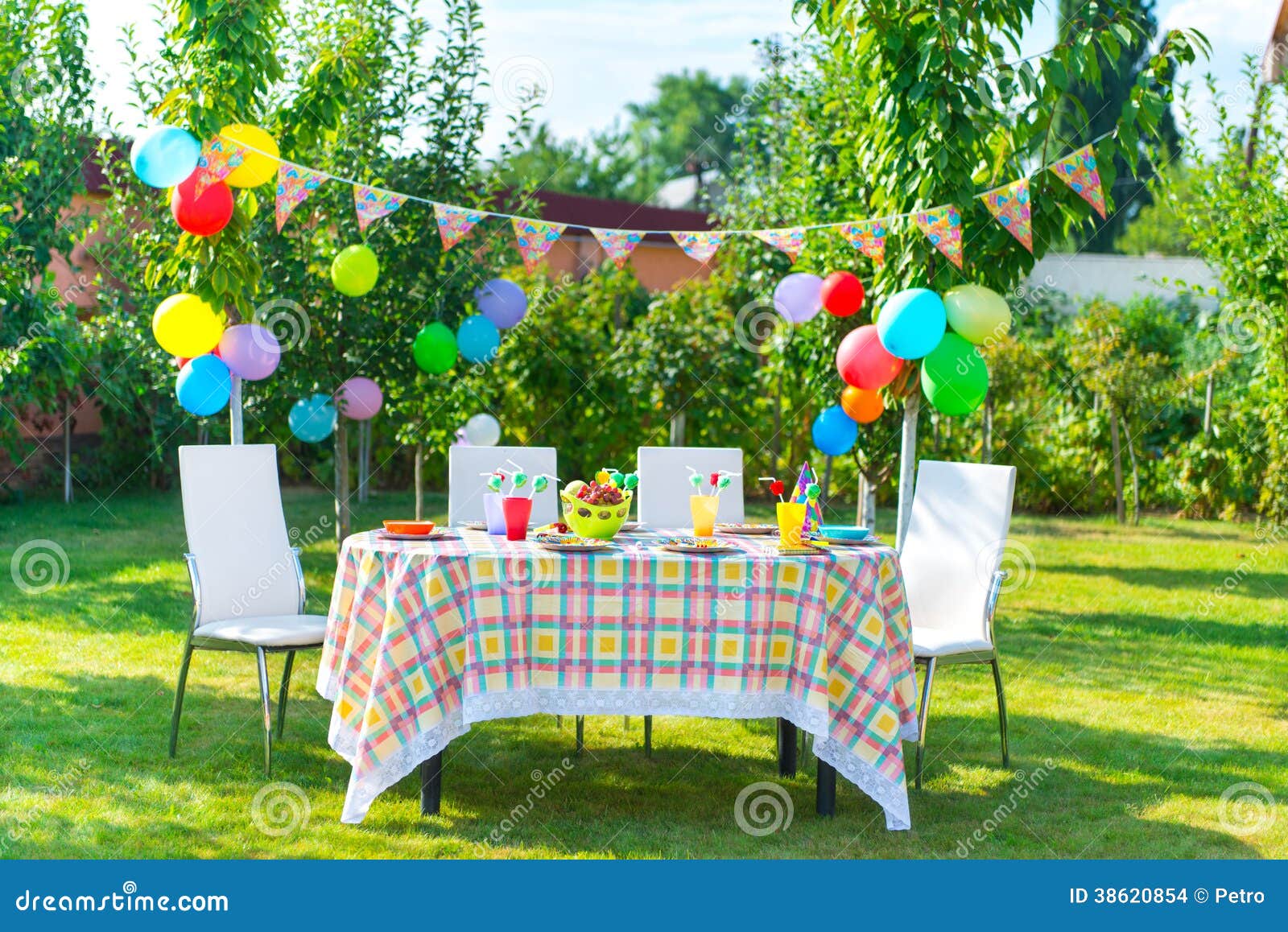 Prepared birthday table stock photo. Image of children - 38620854