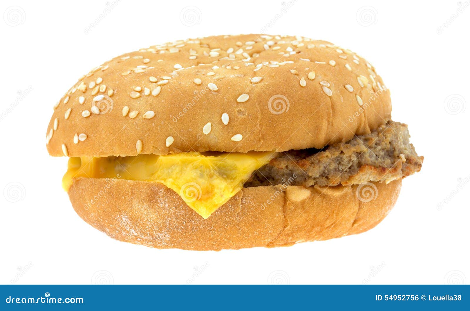 Prepared Cheeseburger in Sesame Seed Bun Stock Photo - Image of ...