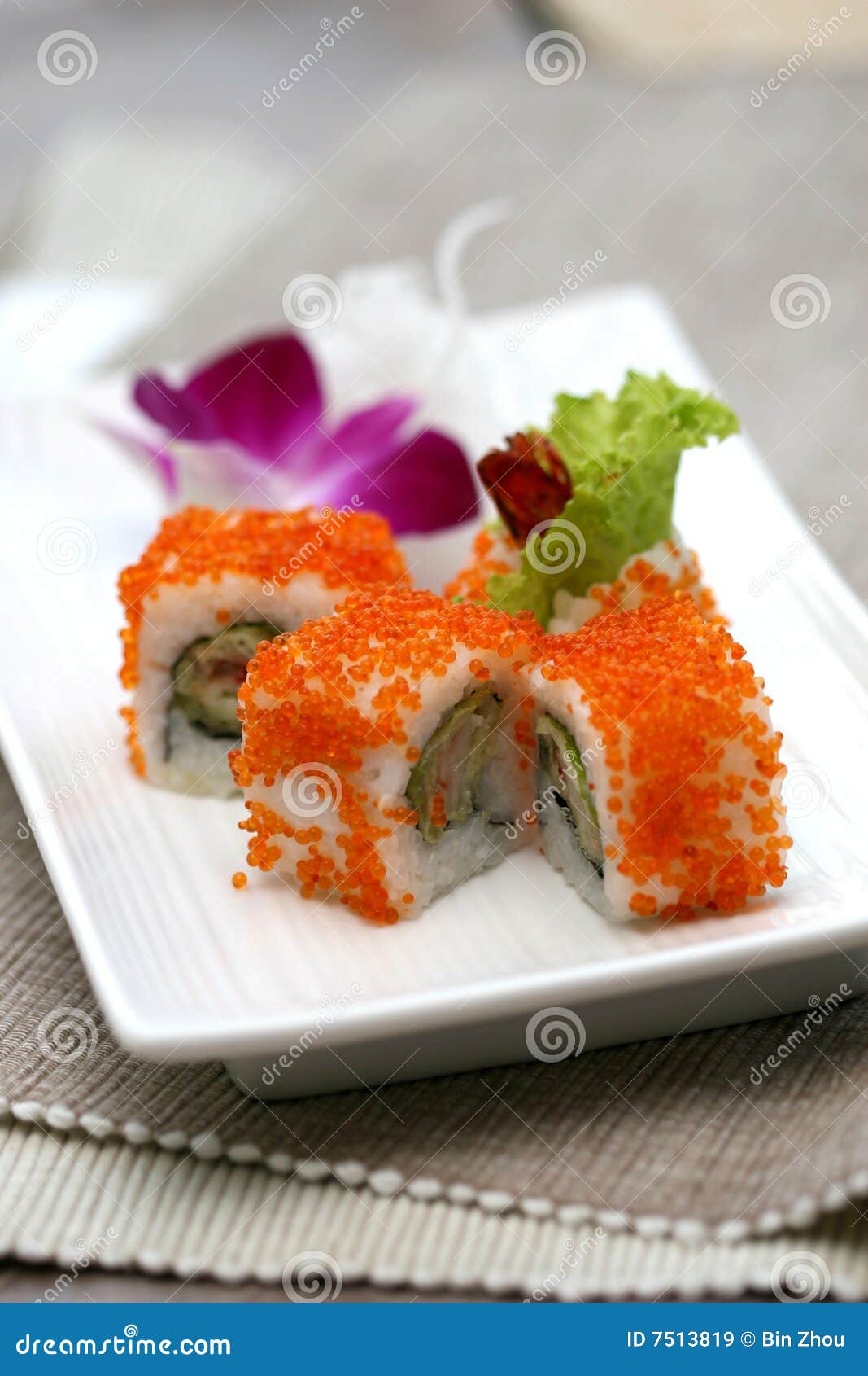 Prepared and Delicious Roe Sushi Stock Image - Image of lifestyle, nori ...