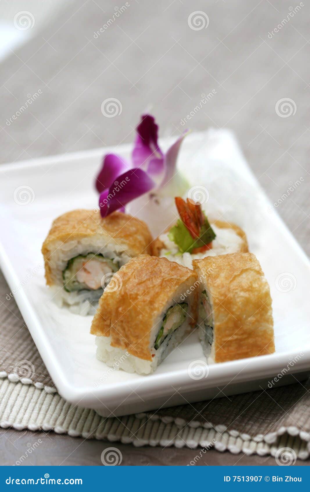 Prepared and Delicious Tofu Roe Sushi Roll Stock Image - Image of ...