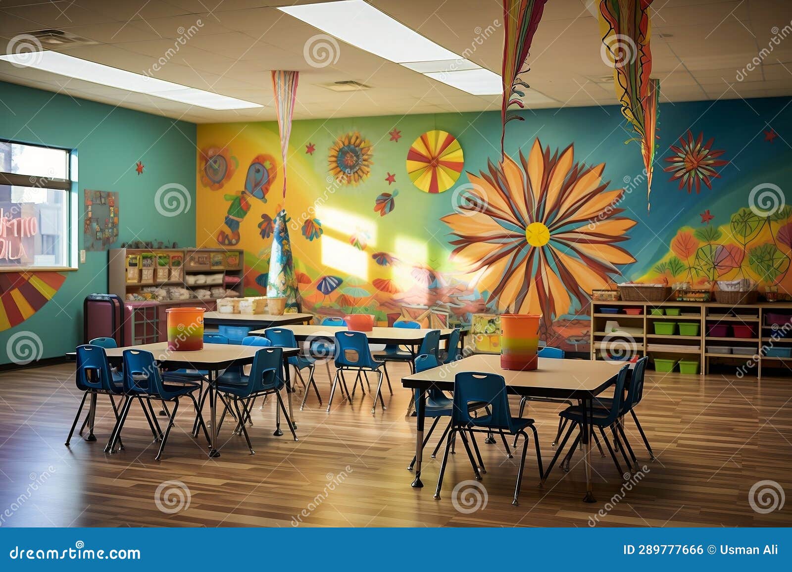 Prepared Elementary Classroom Ready for School Da. AI Stock Photo ...