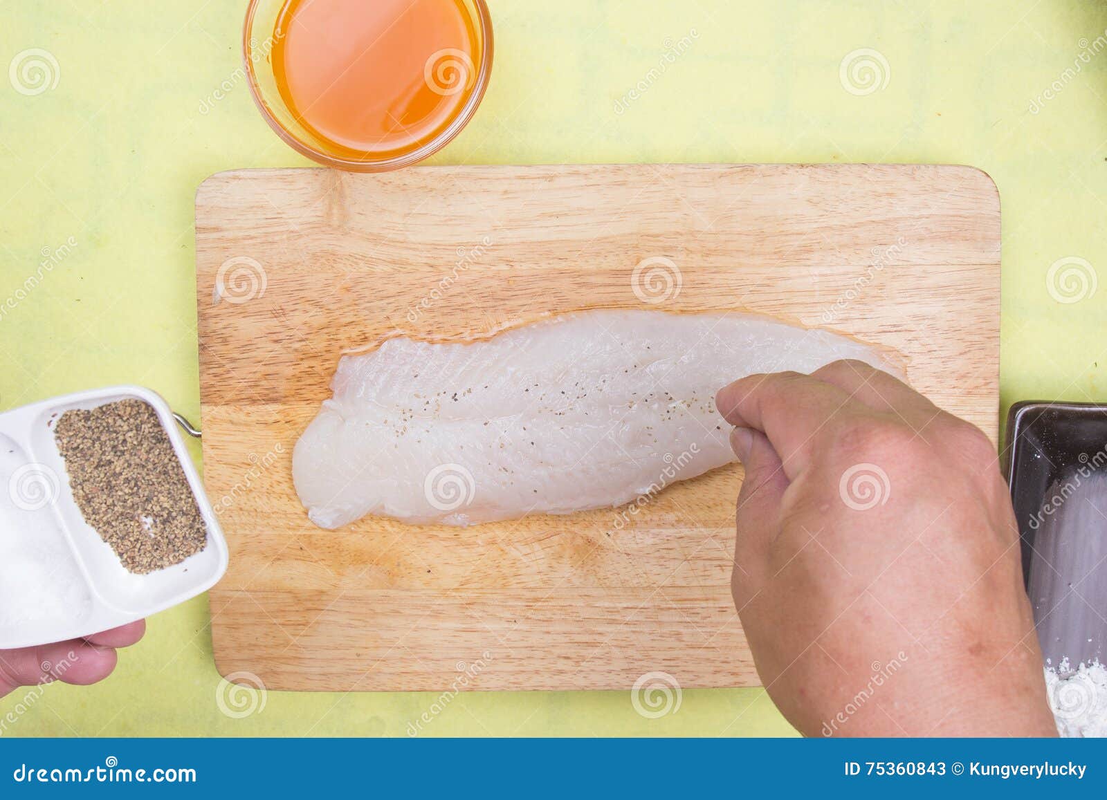 Prepared Fillet of Dory Fish Steak with Pepper Stock Image - Image of ...