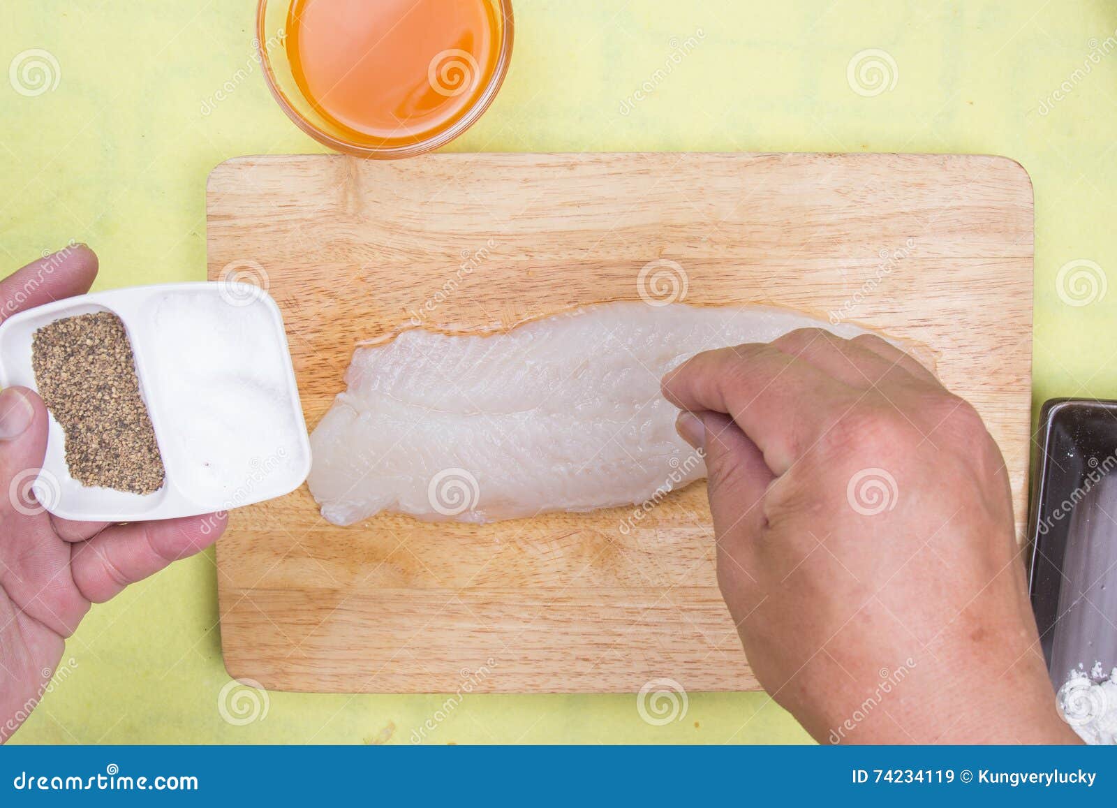 Prepared Fillet of Dory Fish Steak with Salt Stock Image - Image of ...