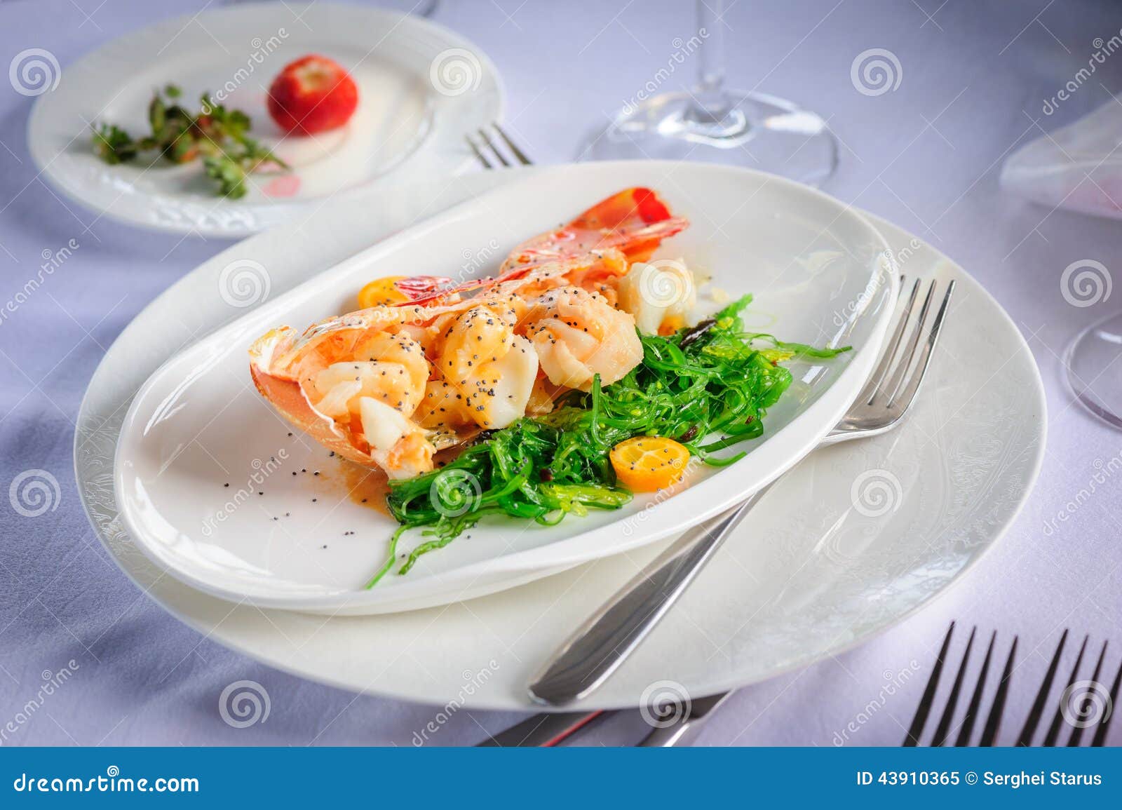 Prepared lobster on plate stock image. Image of chukka - 43910365