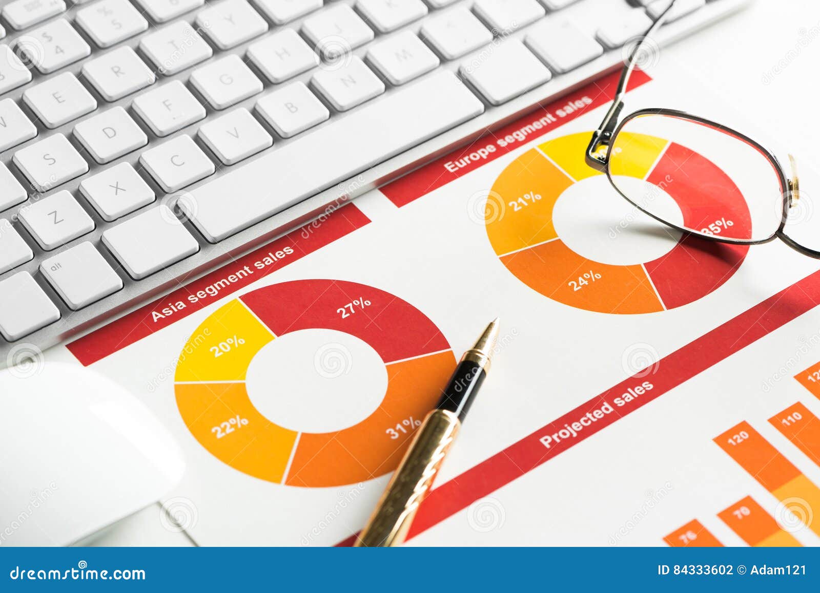Preparing Average Sales Report Stock Photo - Image of internet, profit ...