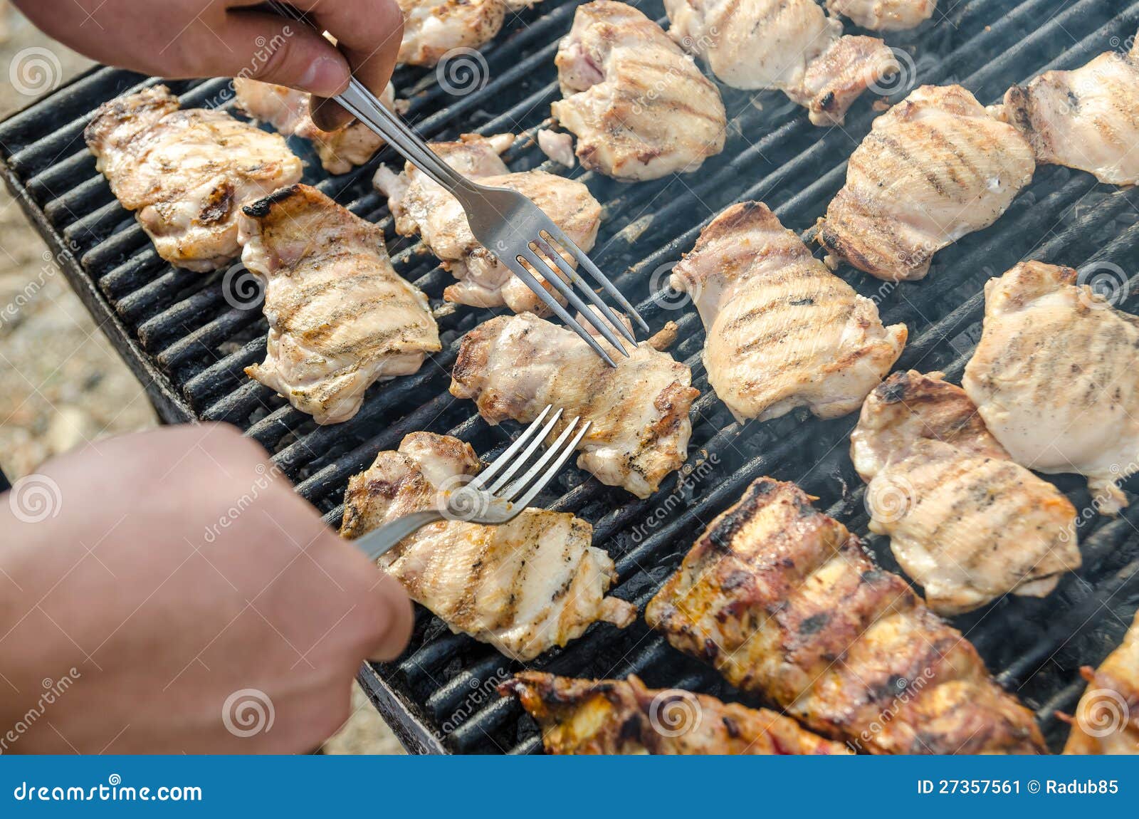 Preparing Barbecue stock image. Image of forks, catering - 27357561