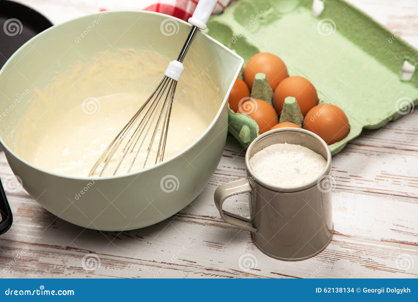 Preparing Batter for Pancakes Stock Photo - Image of breakfast ...
