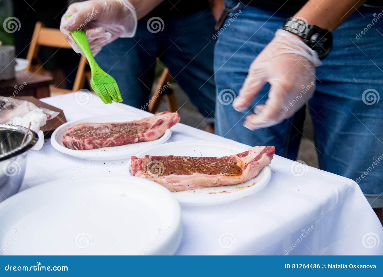 Preparing beef steak stock photo. Image of chef, grill - 81264486