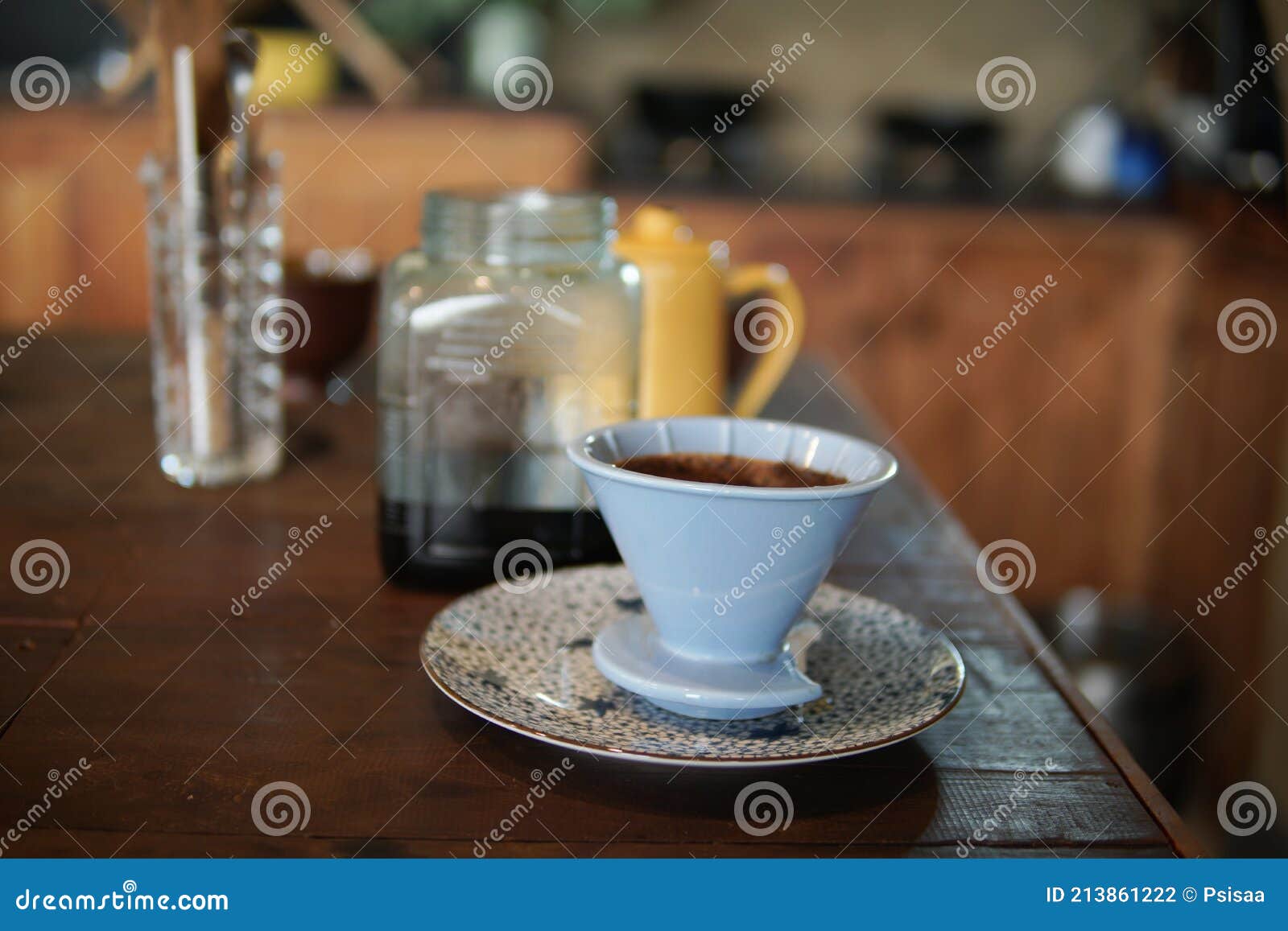 Preparing Brewing Coffee with Coffee Maker and Drip Kettle Stock Photo ...