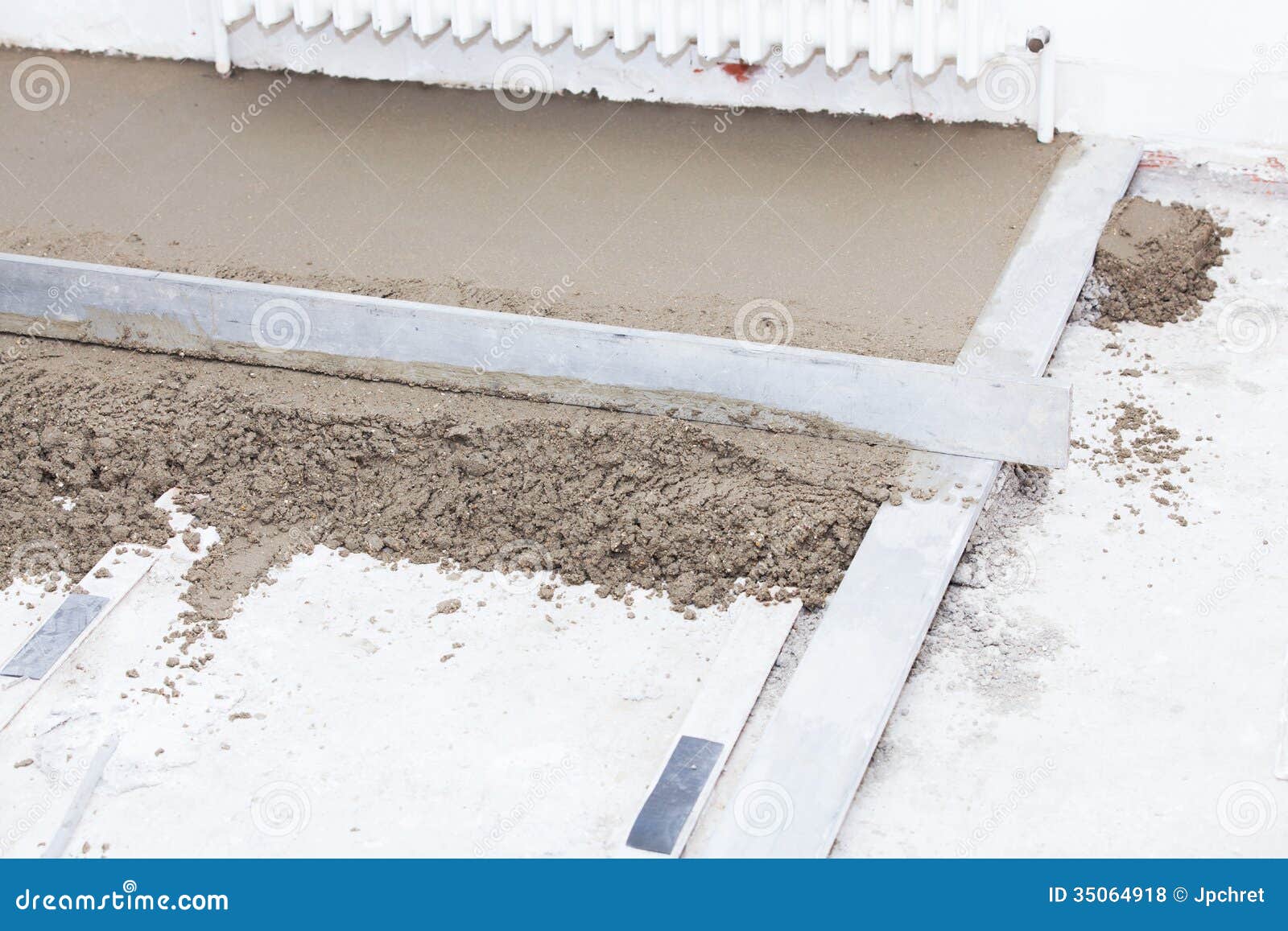 Preparing a cement screed stock photo. Image of preparing - 35064918