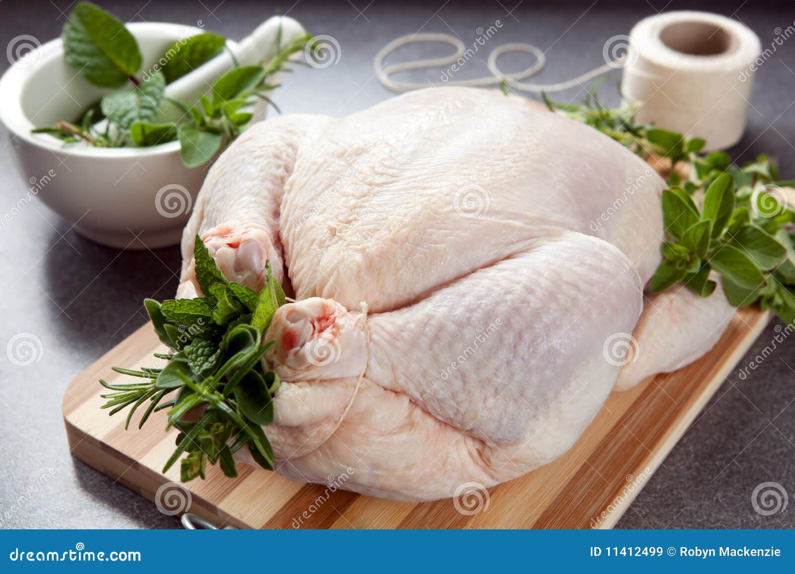 Preparing Chicken for Roasting Stock Image - Image of preparation ...