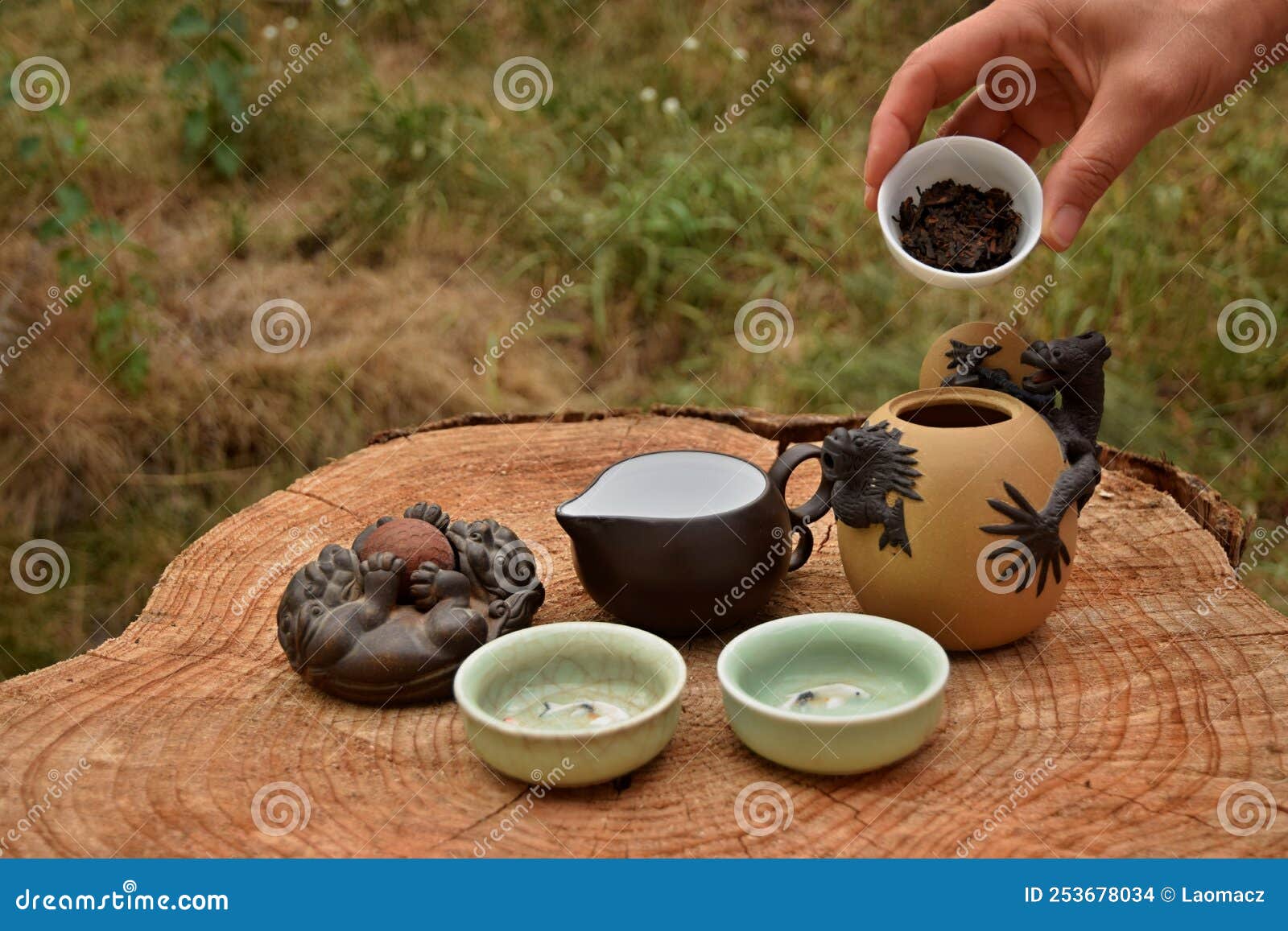 Chinese Black Tea in the Tea Set on the Wooden Table Stock Photo ...