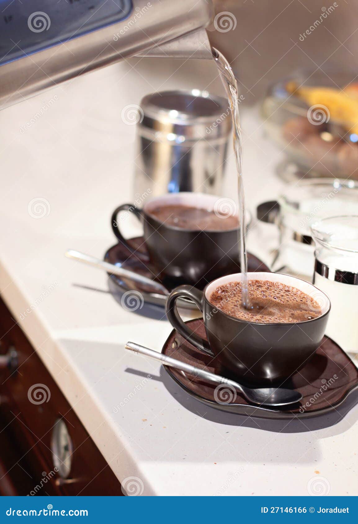 Preparing coffee stock photo. Image of water, foam, kettle - 27146166