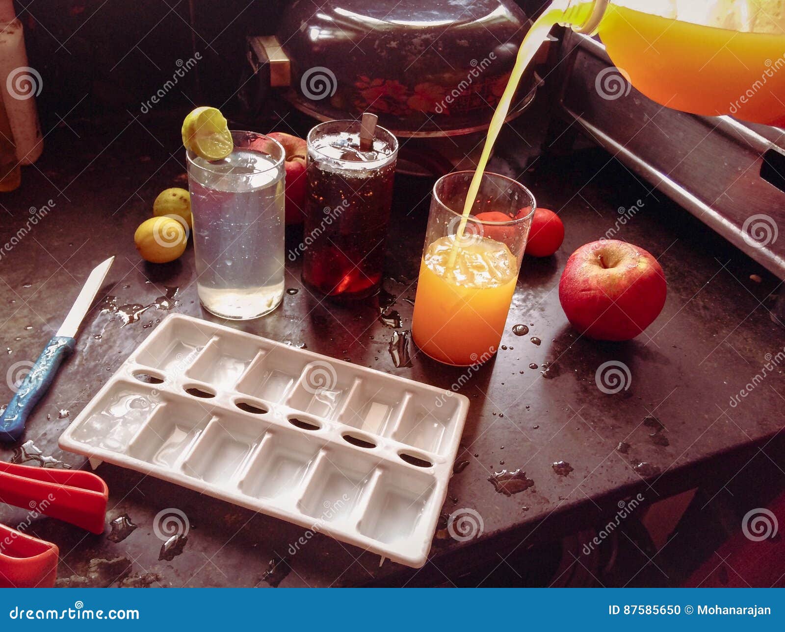 Preparing cool drinks stock photo. Image of drinks, freshness - 87585650